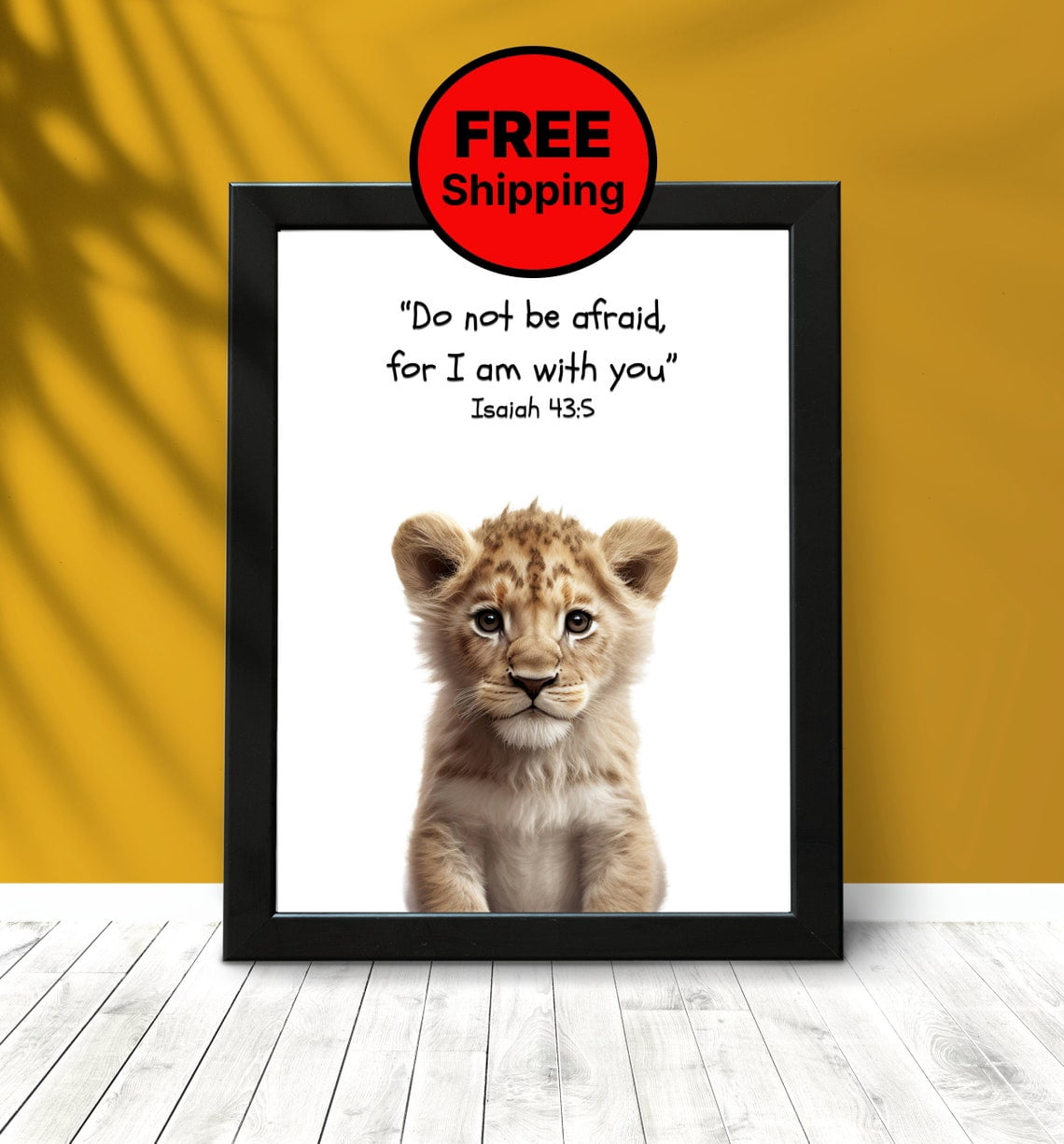 Bible Verse Wall Art, Safari Animal Nursery Decor, Unframed Paper ...