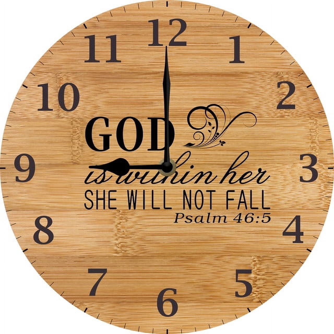 Bible Verse Wall Clock, God is Within Her She Will Not Fall Christian ...