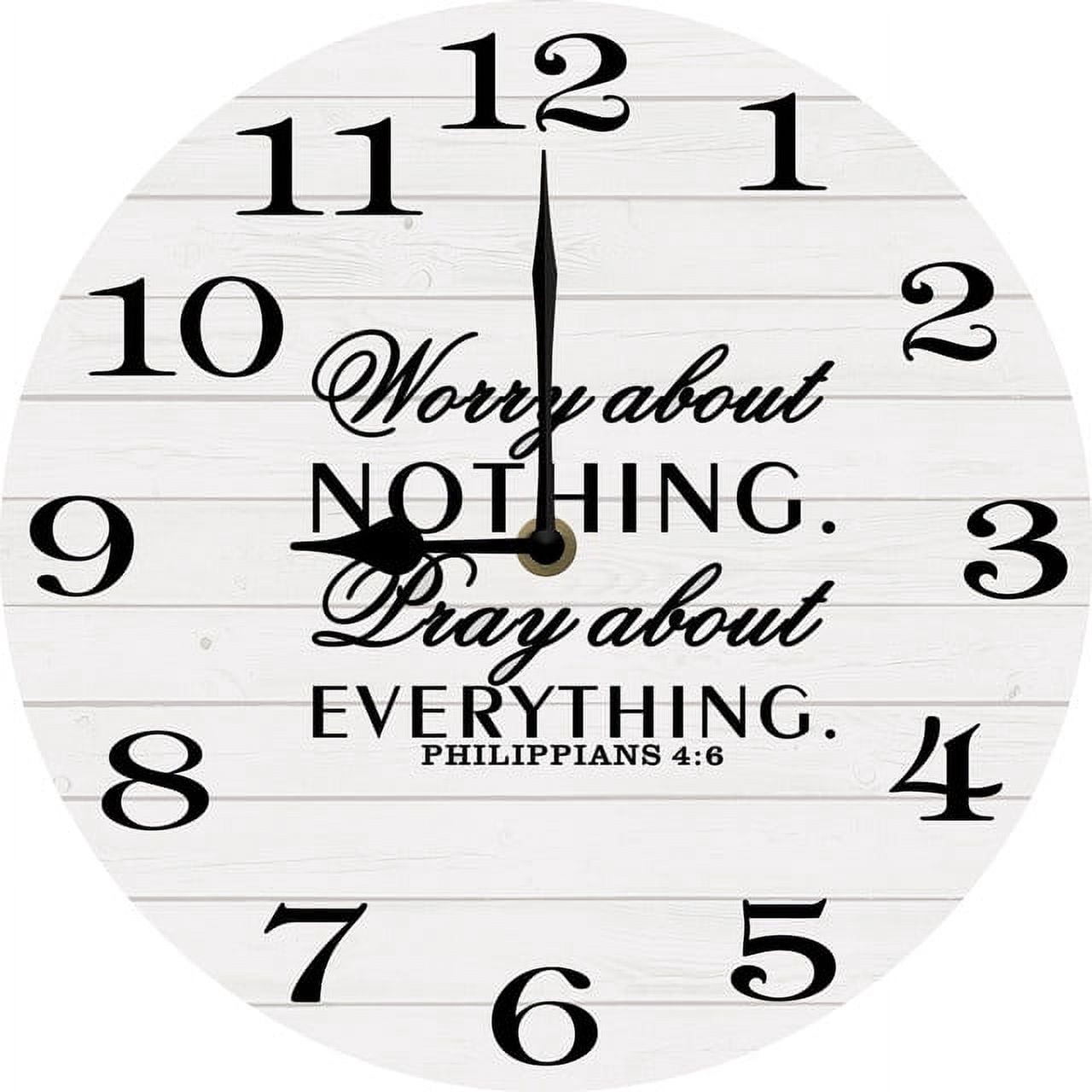 Bible Verse Wall Clock, Worry About Nothing Pray About Everything ...