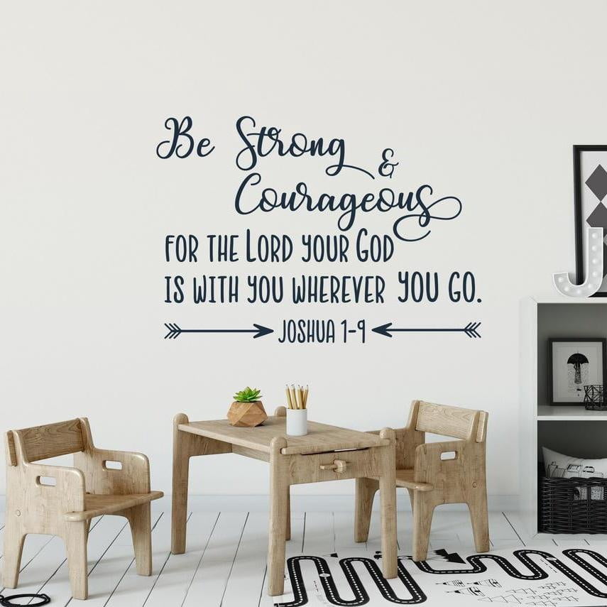 Bible Verse Wall Sticker Be Strong & Courageous For the Lord your God ...