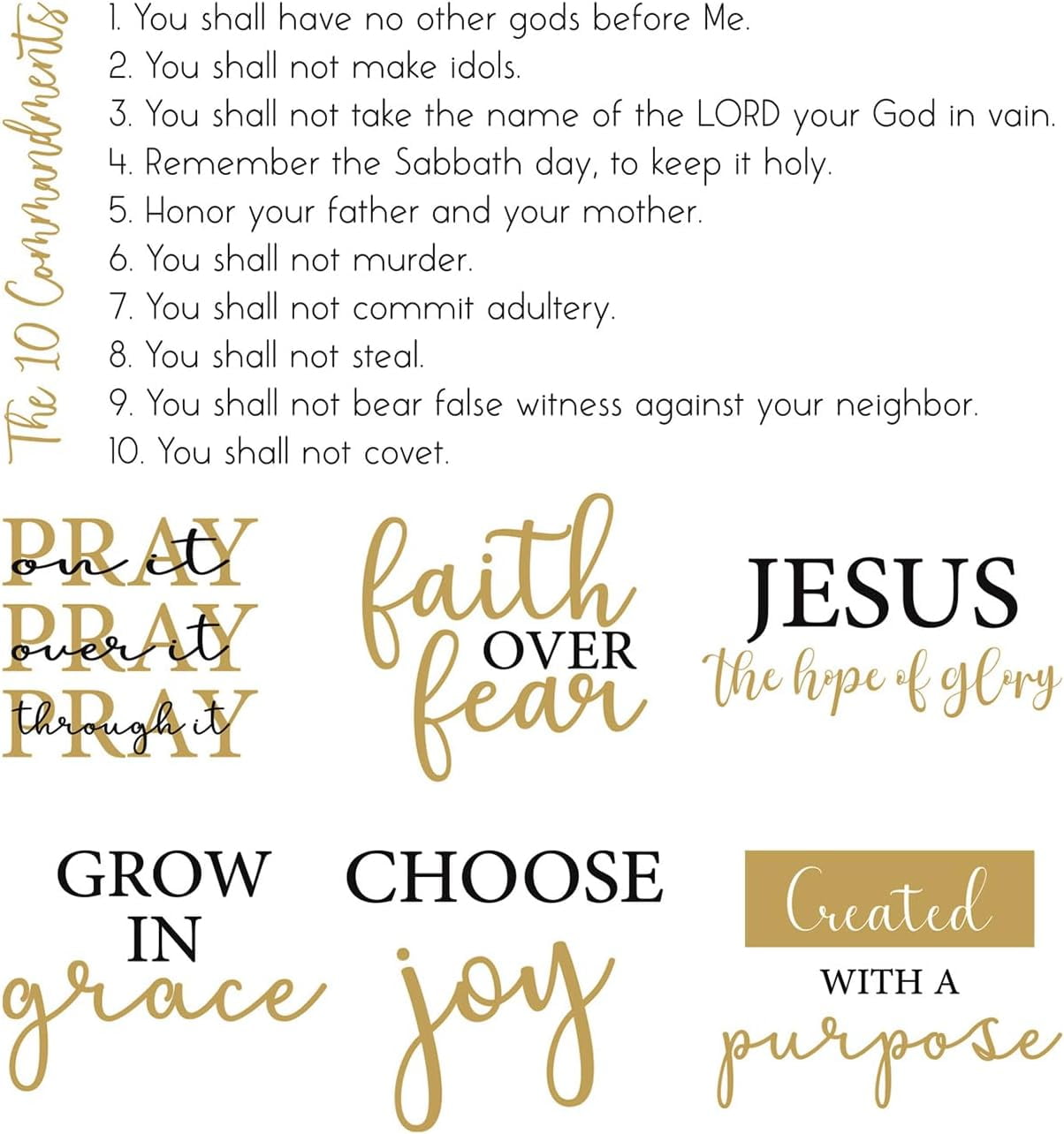 Bible Verse Wall Stickers Inspirational Quote Wall Decals Religious ...
