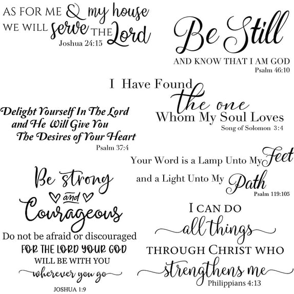 Bible Verse Wall Stickers Inspirational Quote Wall Decals Religious ...