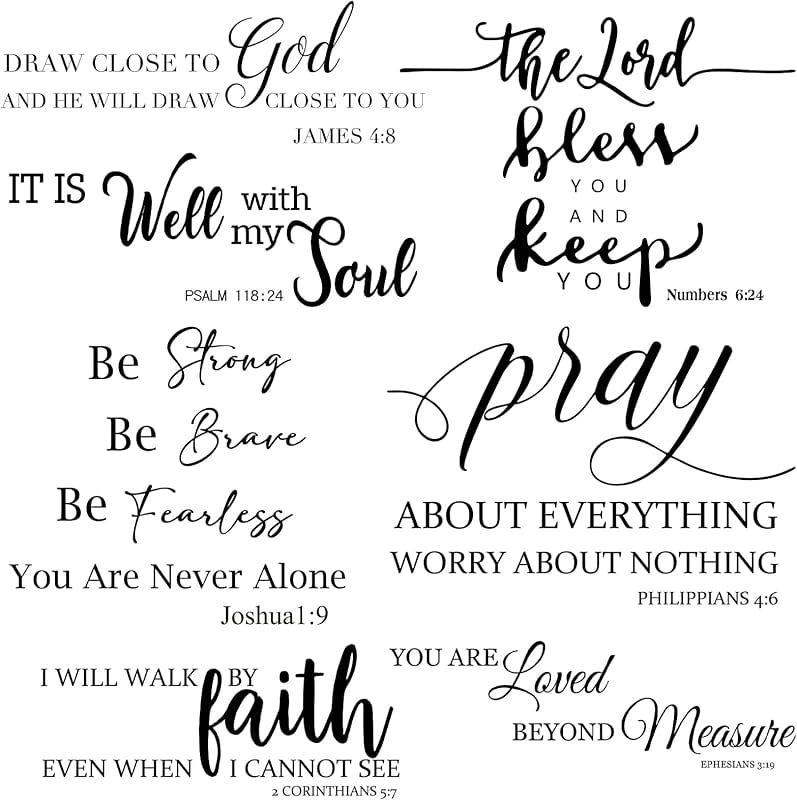 Bible Verse Wall Stickers Inspirational Quote Wall Decals Religious ...