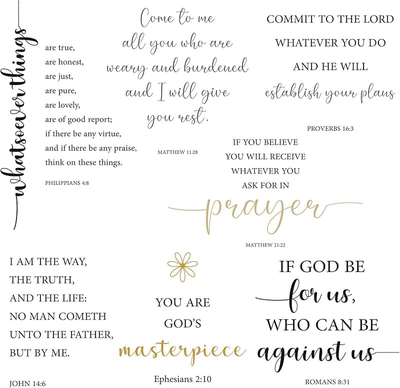 Bible Verse Wall Stickers Inspirational Quote Wall Decals Religious ...