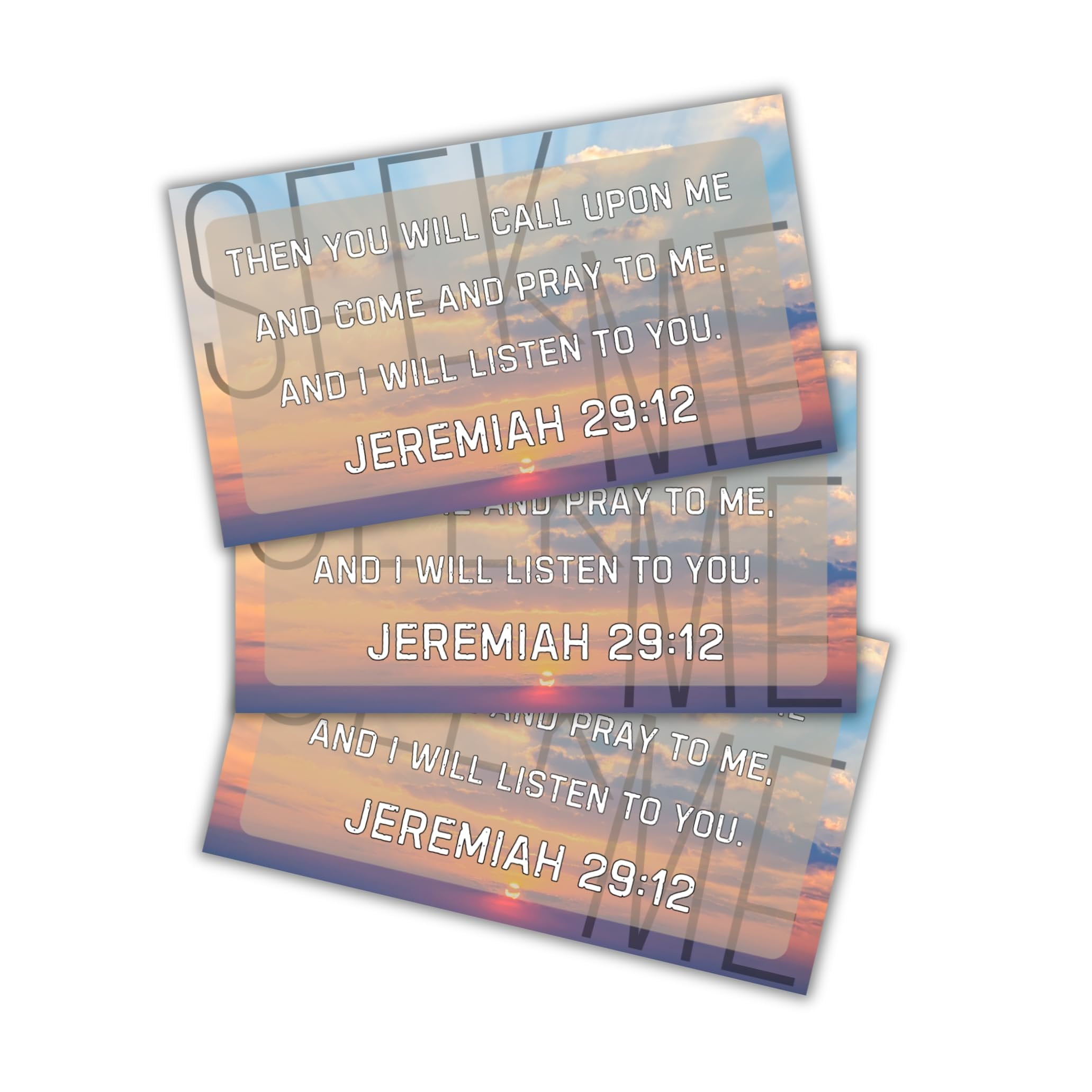 Bible Verse Wallet Card Jeremiah 29:12 Seek Me 30pk 2x3.5 Handouts ...