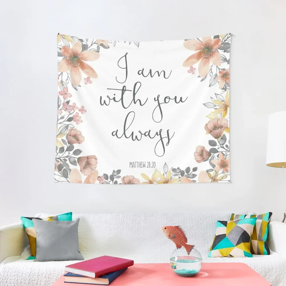 Bible Verse Watercolor Flowers Tapestry Room rations rative Wall Wall ...