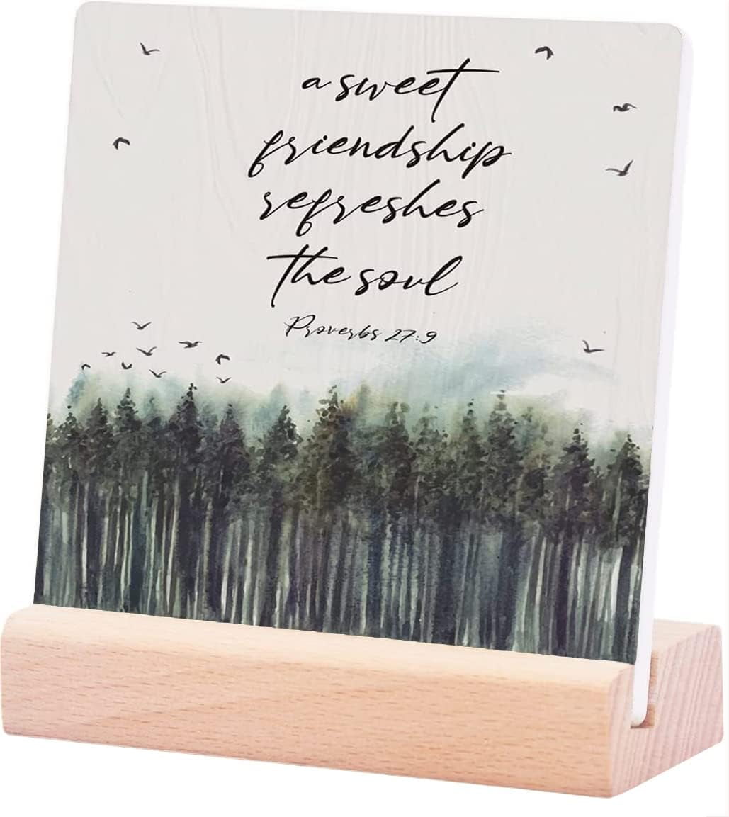 Bible Verse Watercolour Desk Plaque Sign, a Sweet Friendship Refreshes ...