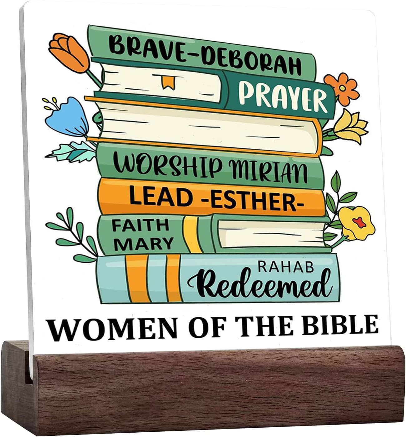 Bible Verse Wood Sign Desk Decor,Brave Christian Ceramic Table Signs ...