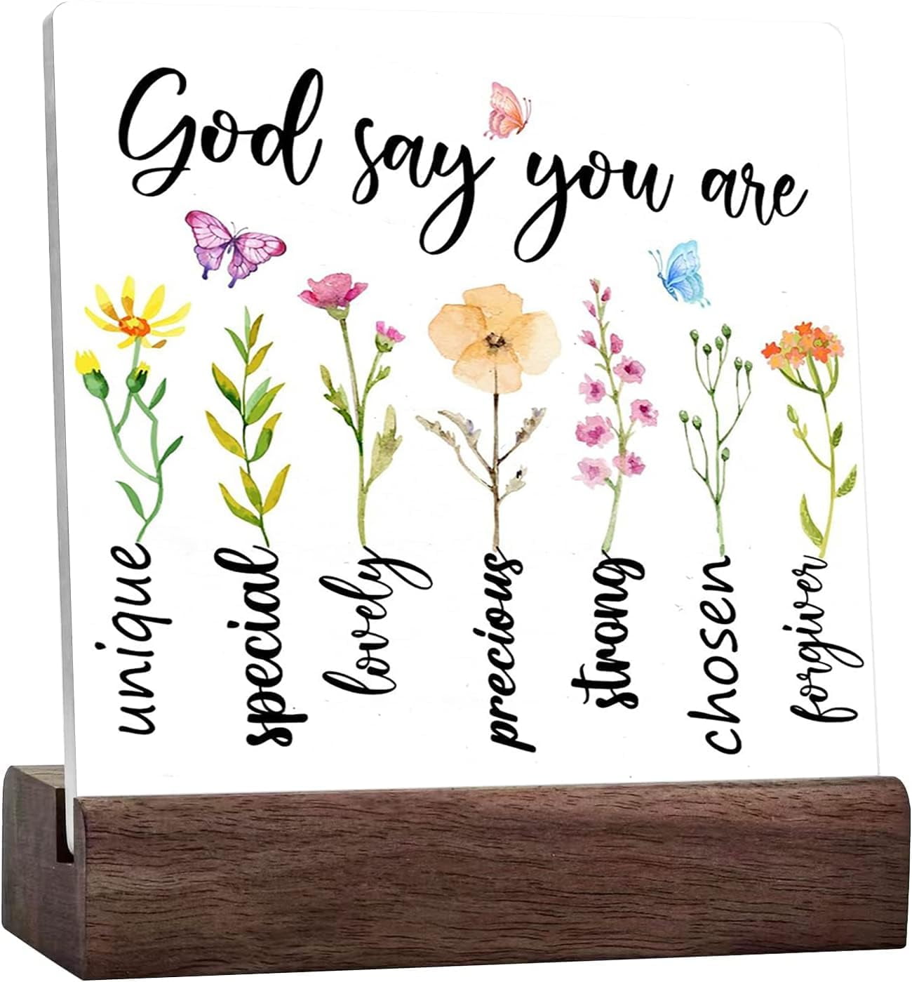 Bible Verse Wood Sign Desk Decor,God Say You Are...Christian Ceramic ...