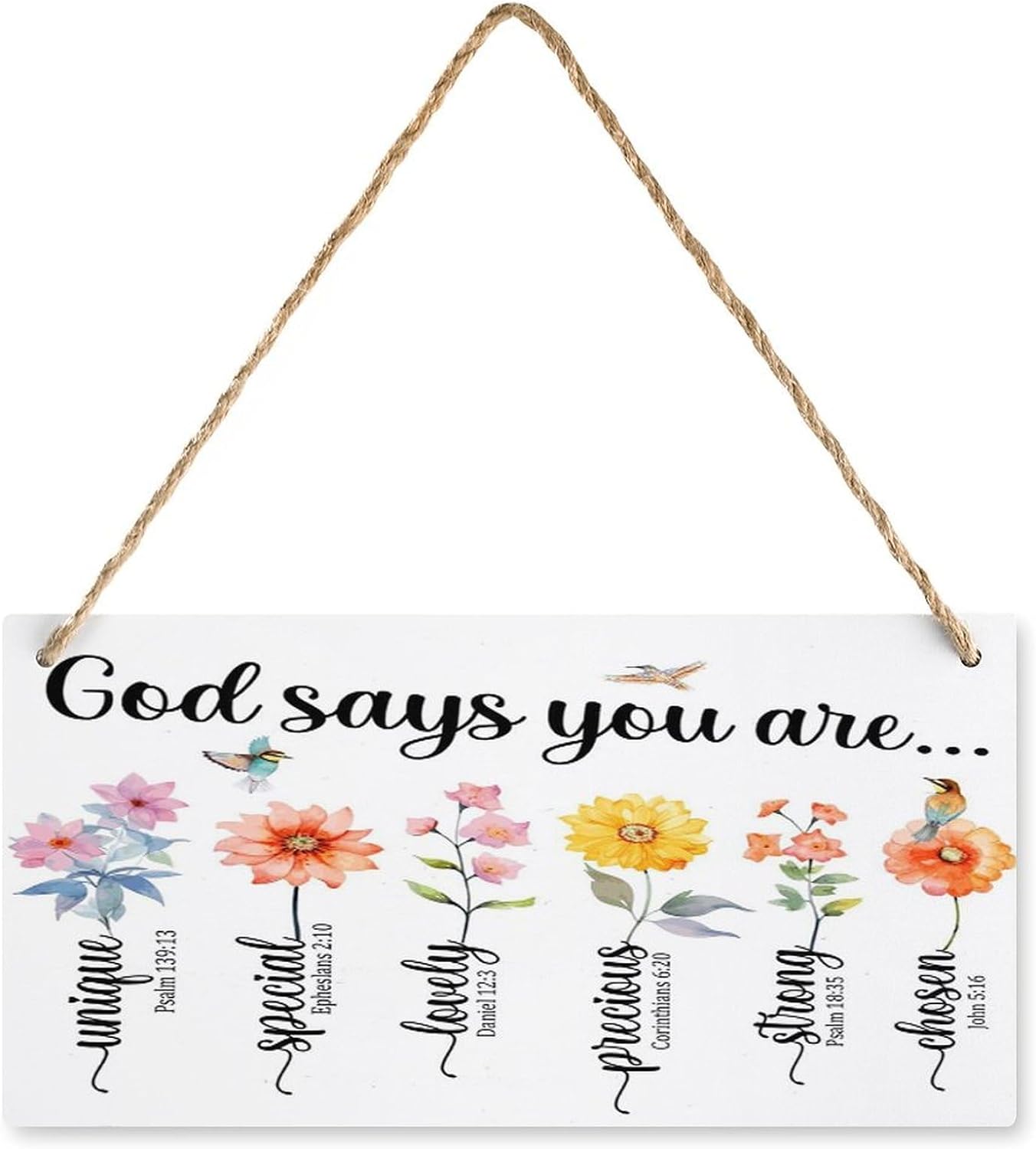 Bible Verse Wood Sign Hanging Art Wall Decor 12x6 inch Decor,Grow in ...