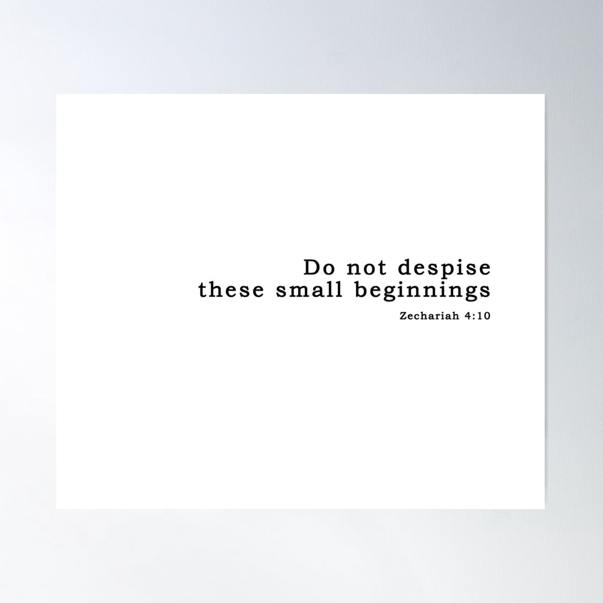 Bible Verse - Zechariah 4:10 Poster Wall Art, Modern Wall Decor For ...