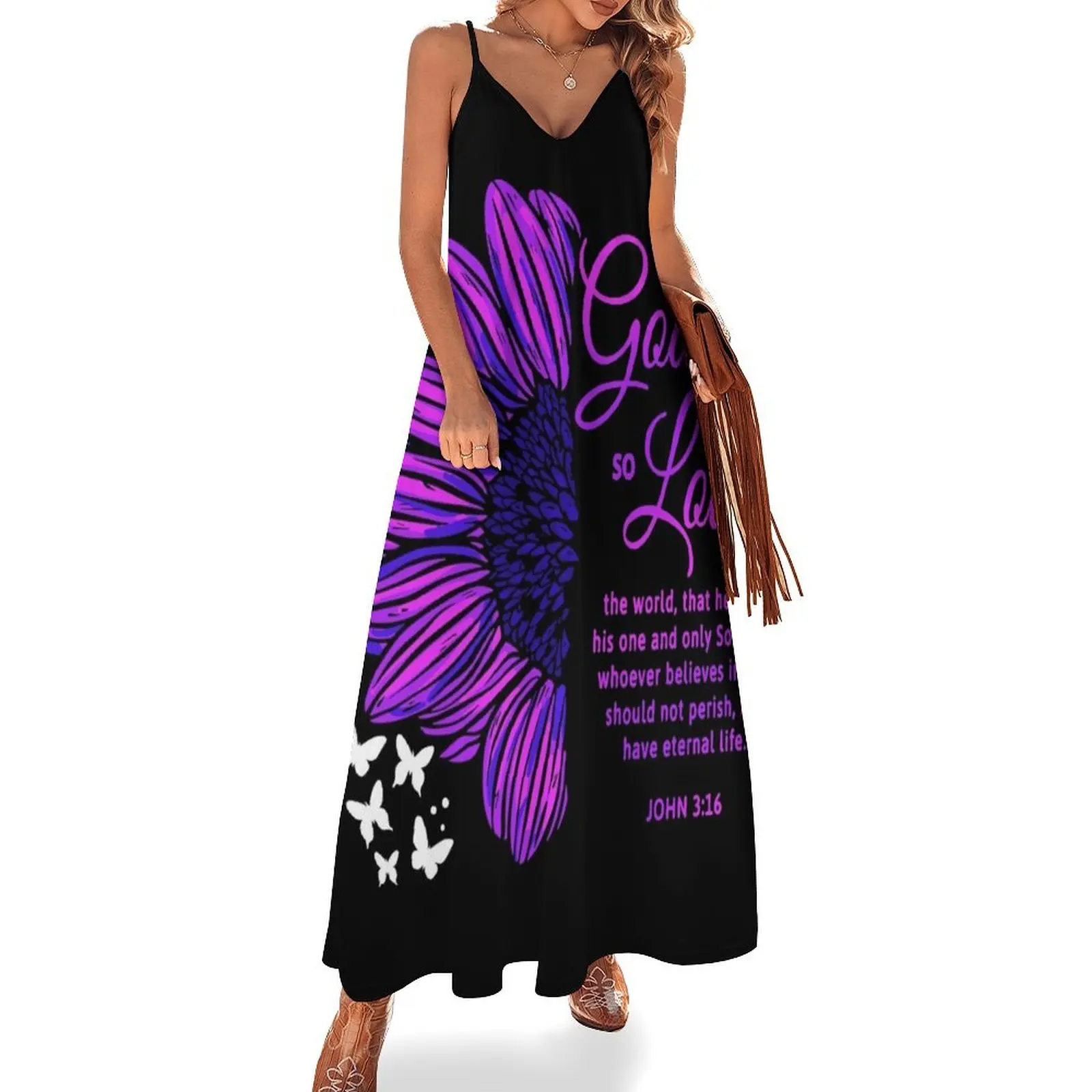 Bible Verse john 3:16 Sleeveless Dress dresses for women 2024 Woman ...