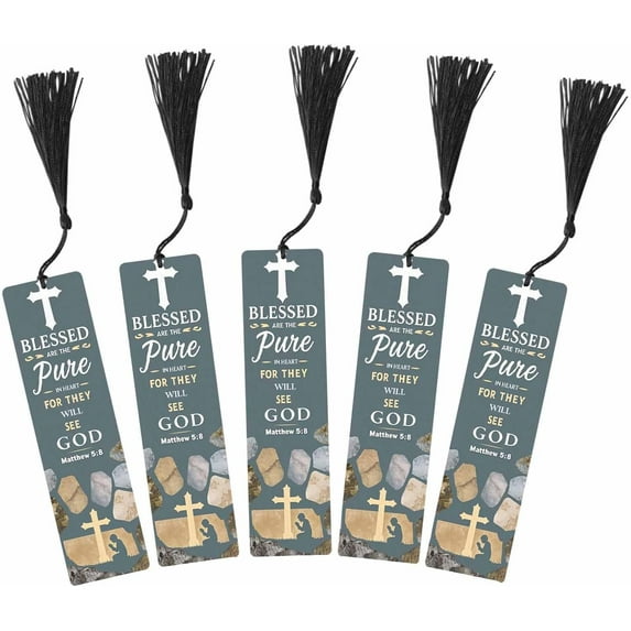 Bible Verses 5 Pcs Bookmarks Blessed Cross Easter Prayer Wooden ...
