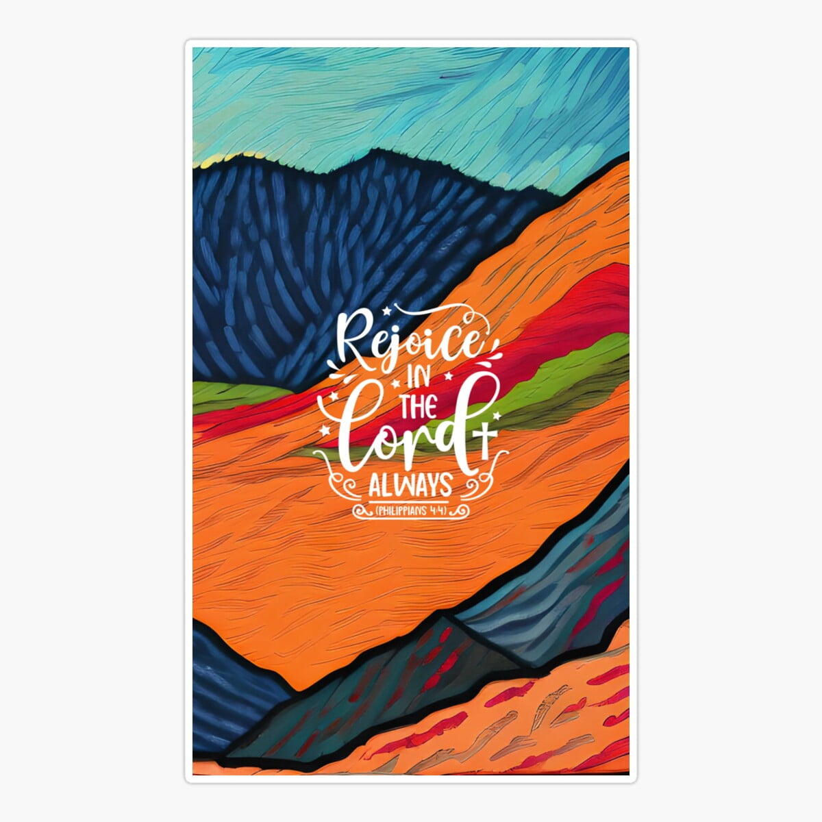 Bible Verses About Faith Philippians 44 Turquoise Orange Mountain ...