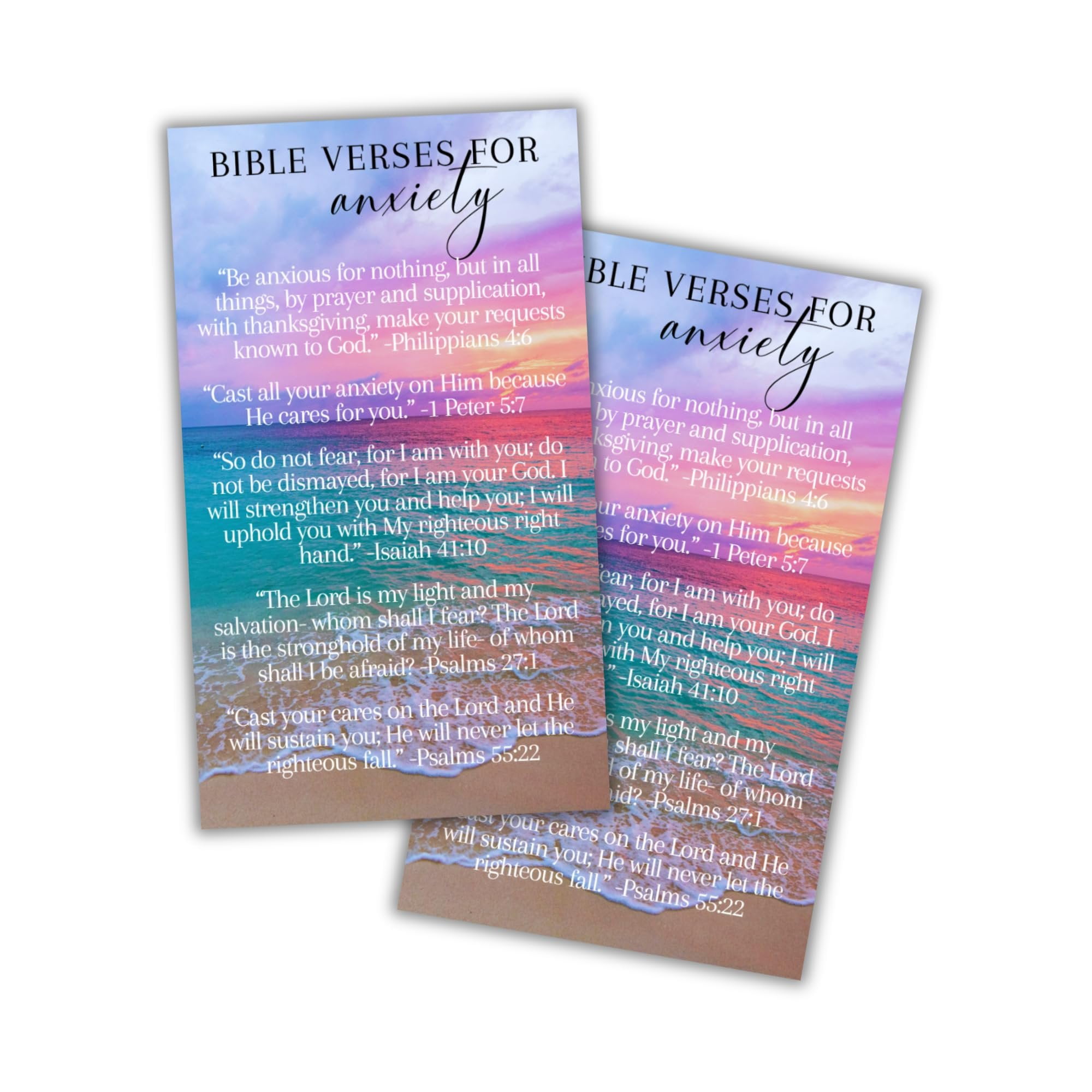 Bible Verses for Anxiety Wallet Pocket Cards 30pk 2x3.5 1 Peter 5:7 ...