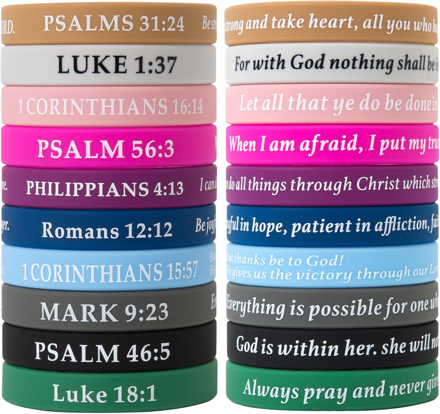 Bible Verses Bracelets Motivational Christian Rubber Bracelets Faith ...