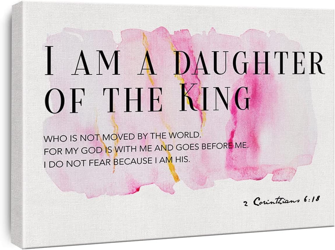 Bible Verses Canvas Wall Art I am the Daughter of a King Prints Framed ...
