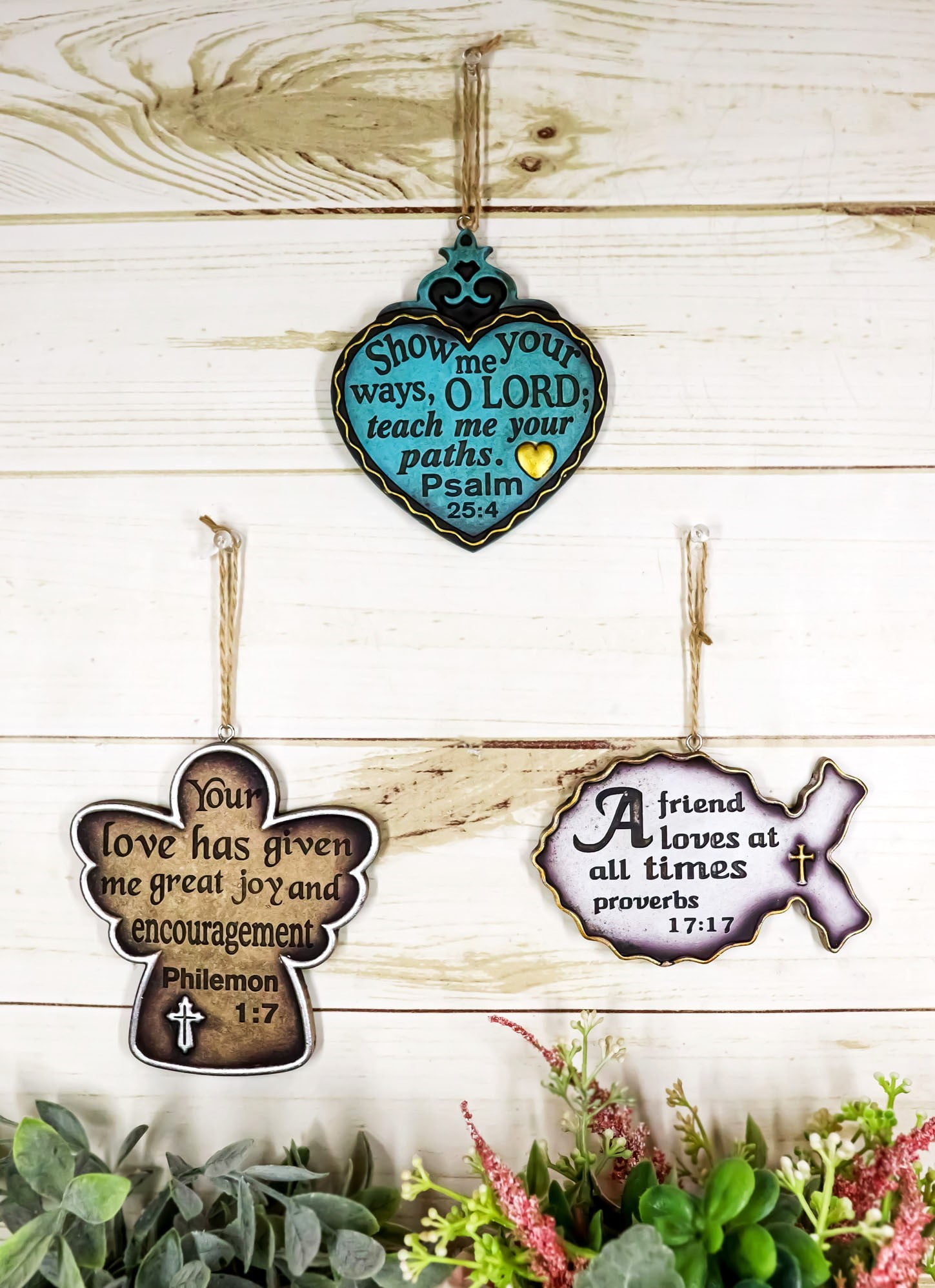 Bible Verses Christian Fish Ichthys Angel Heart Wall Or Tree Ornaments ...