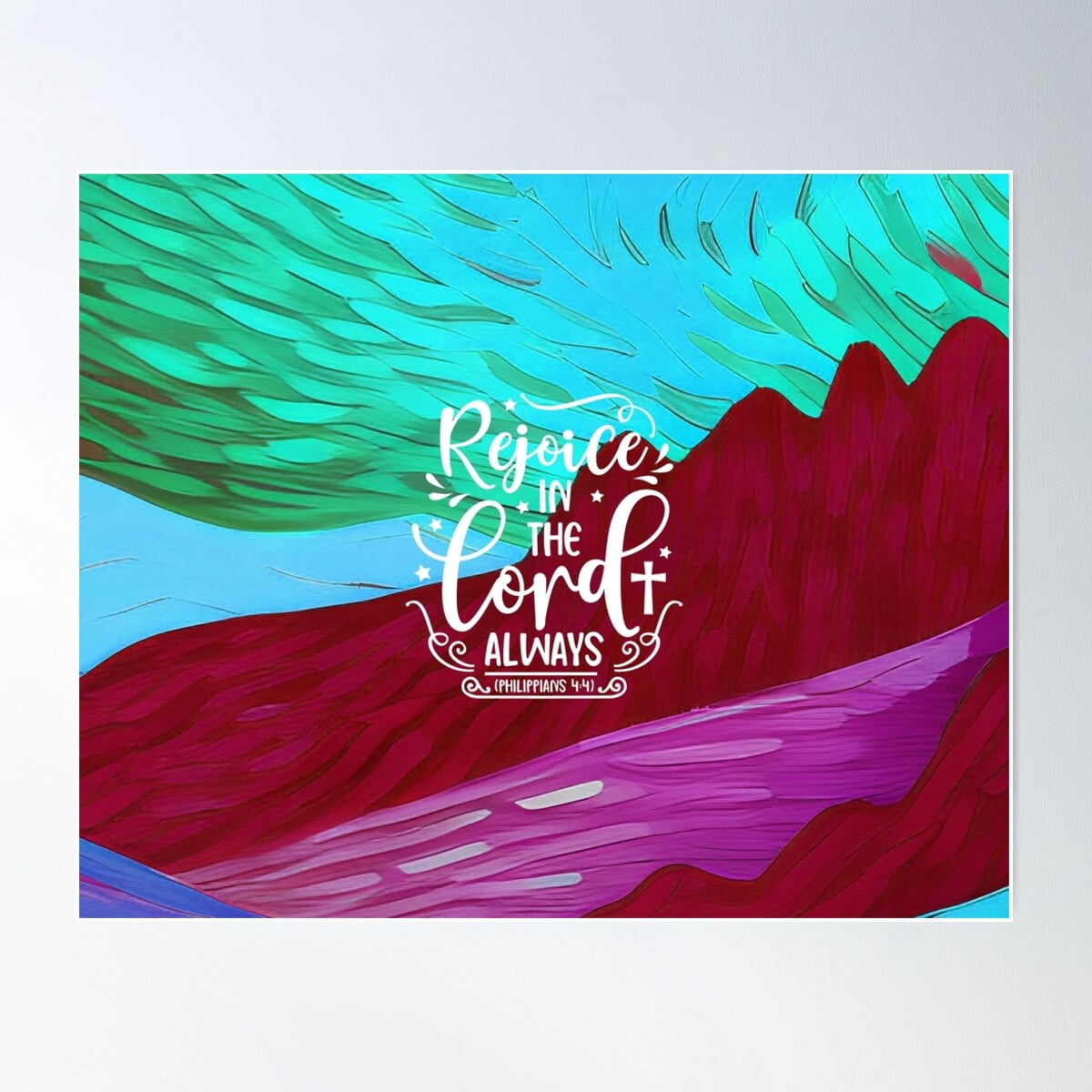 Bible Verses About Faith - Philippians 4:4 - Turquoise Blue Preppy ...