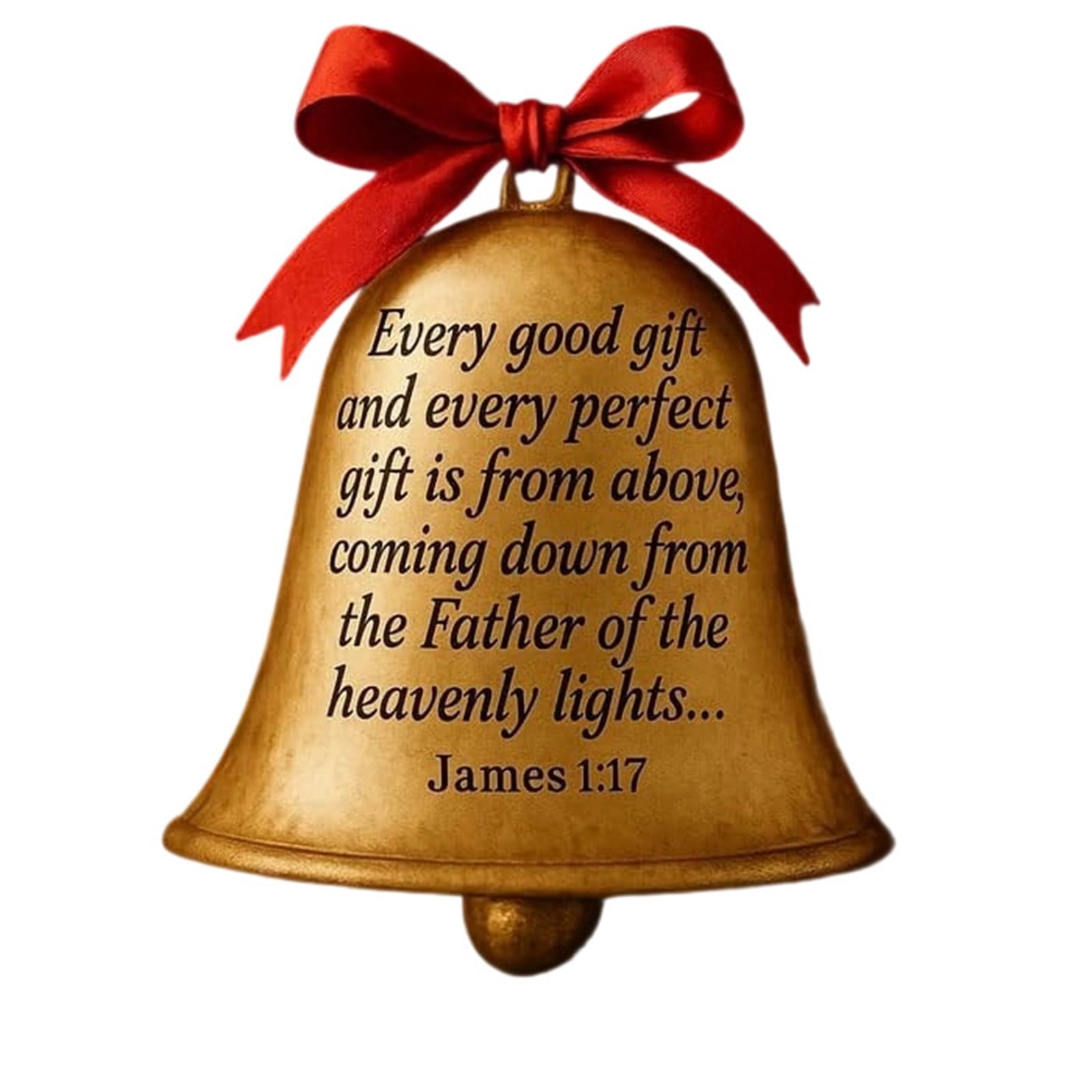 Bible Verses Hanging Bells, Christmas Ornament, Gold Christmas Tree ...