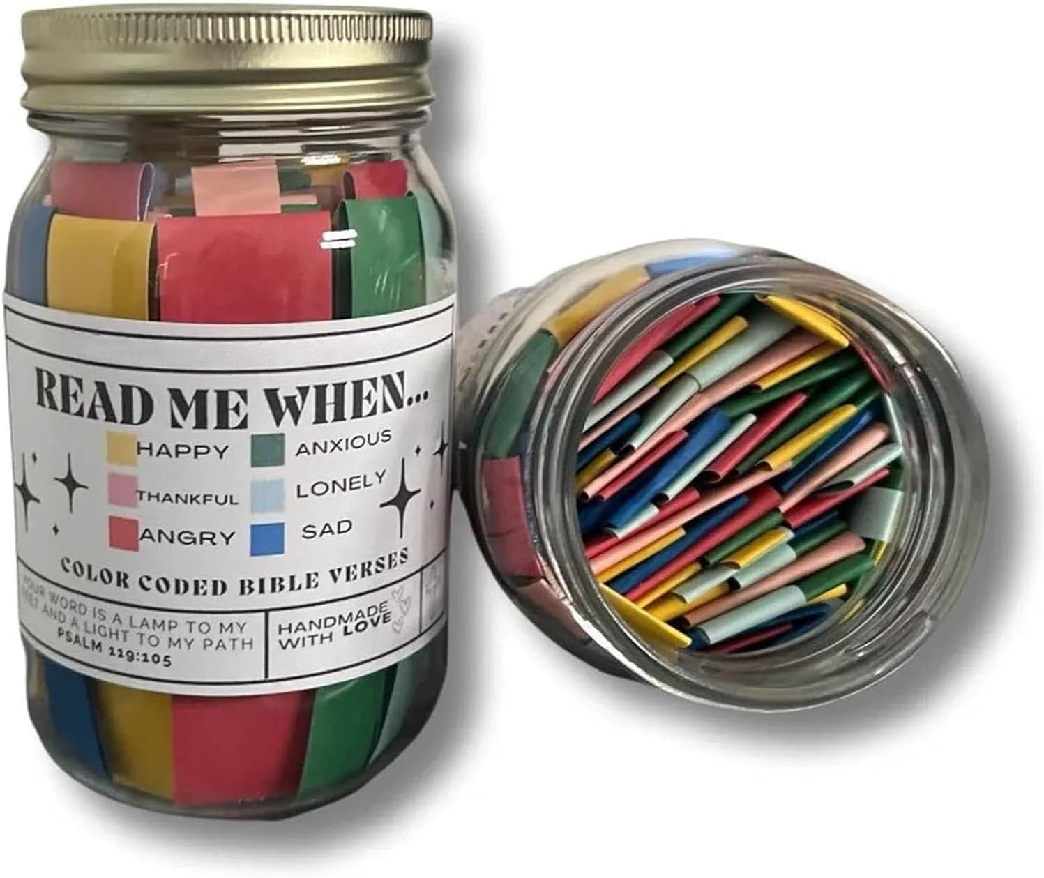 Bible Verses in a Jar - Read Me When | Color Coded Bible Verses Jar for ...