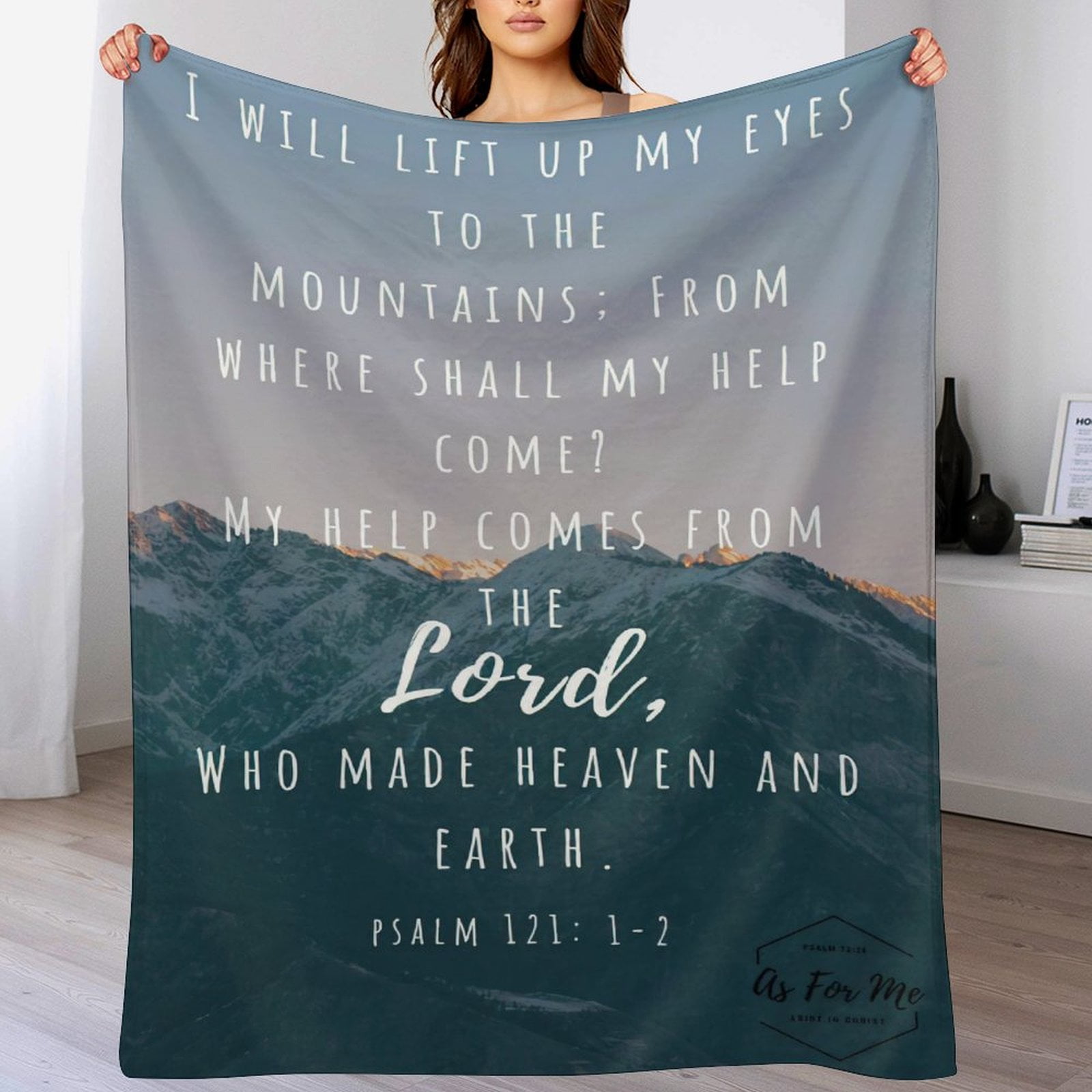 Bible Verses Psalm 121 1-2 Throw Blanket Inspirational Prayers Quotes ...