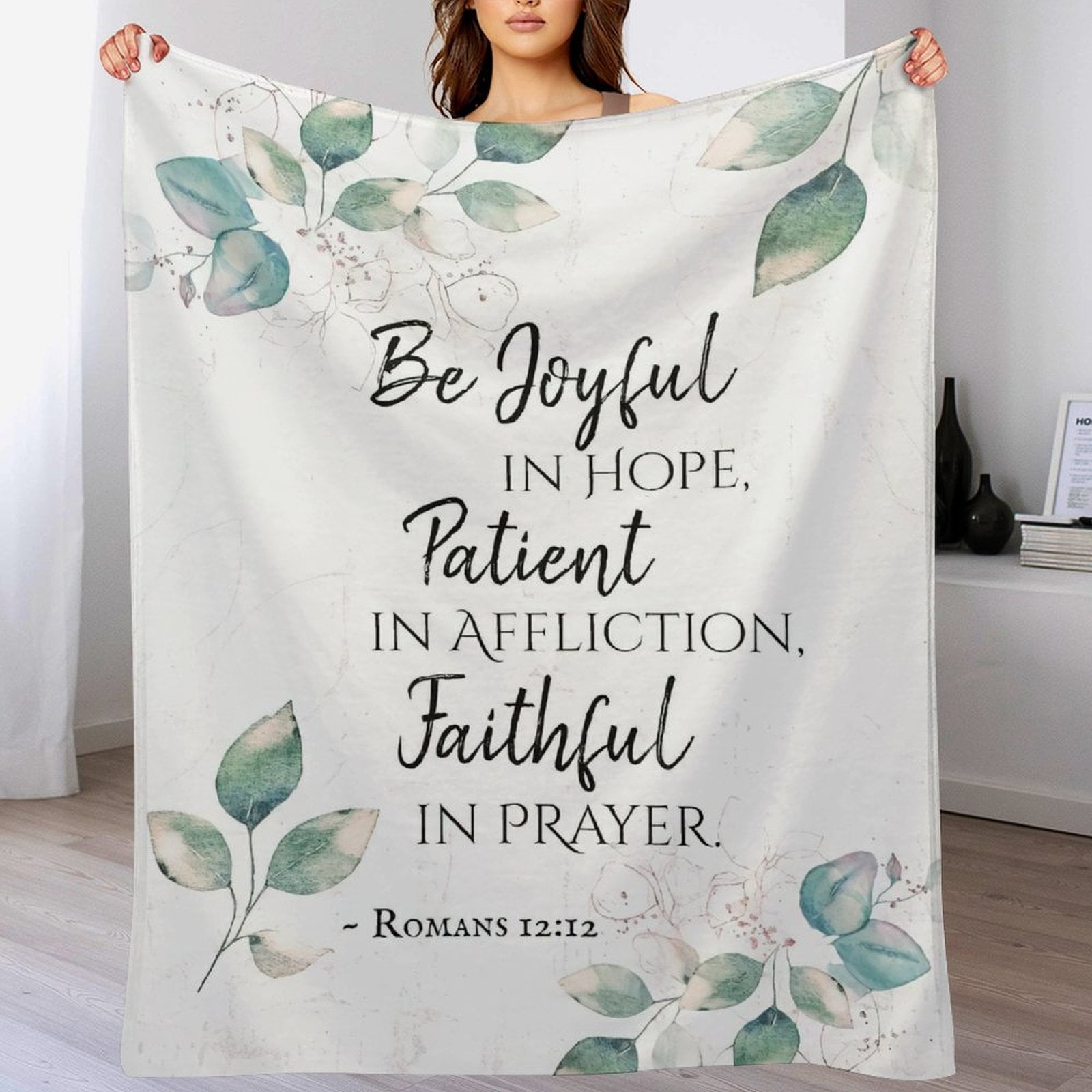 Bible Verses Romans 12 12 Throw Blanket Inspirational Prayers Quotes ...
