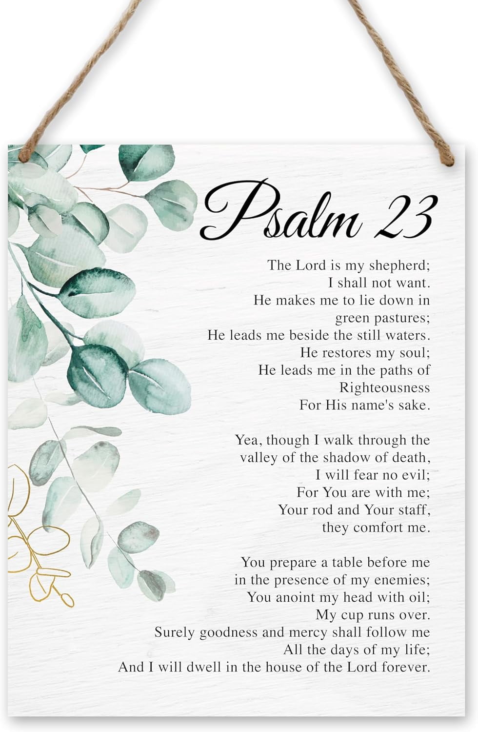 Bible Verses Scripture Wall Art Hanging, Psalm 23 Christian 8" x 10 ...