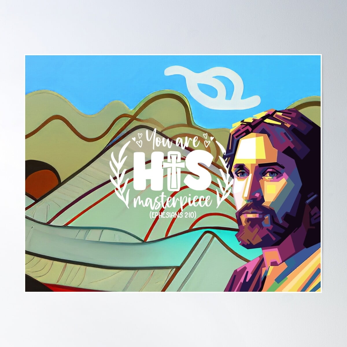 Bible Verses About Strength - Ephesians 2:10 - Light Blue Abstract ...