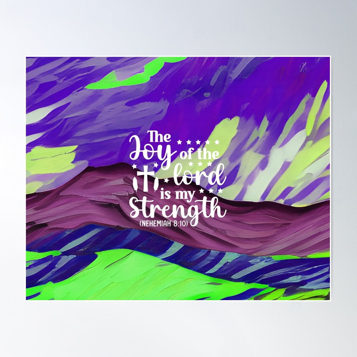 Bible Verses About Strength - Nehemiah 8:10 With Colorful Indigo Preppy ...
