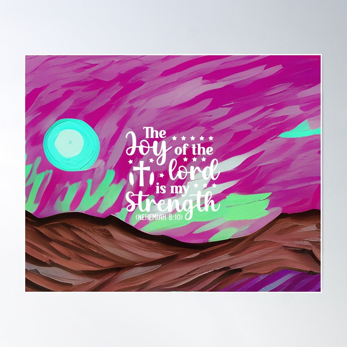 Bible Verses About Strength - Nehemiah 8:10 With Colorful Pink Preppy ...