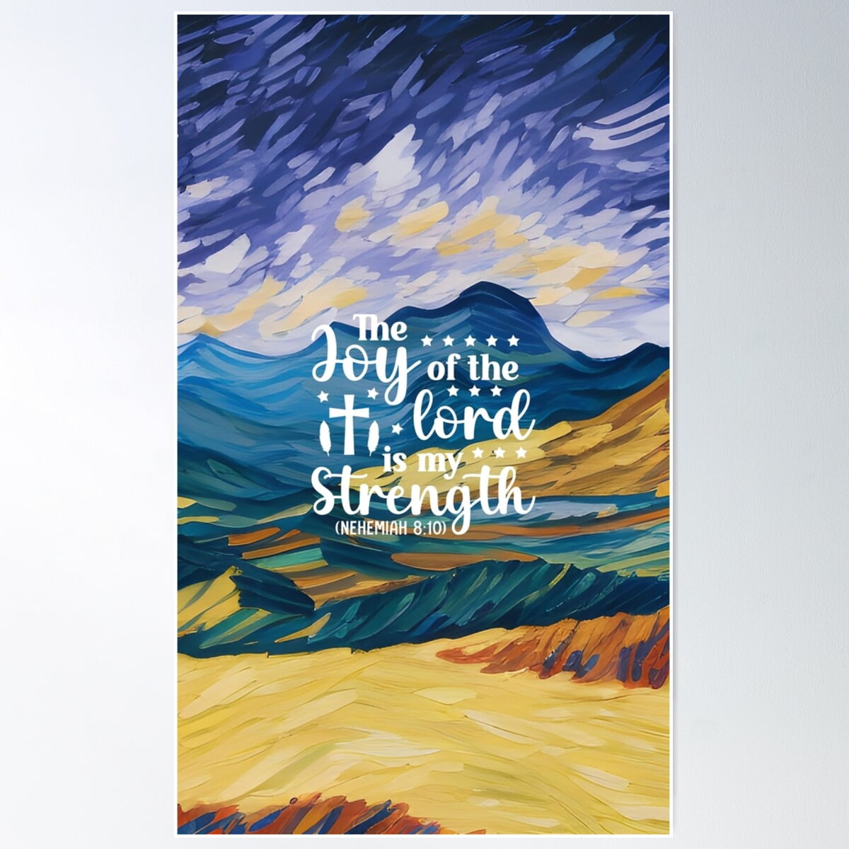 Bible Verses About Strength - Nehemiah 8:10 - With Preppy Blue And ...