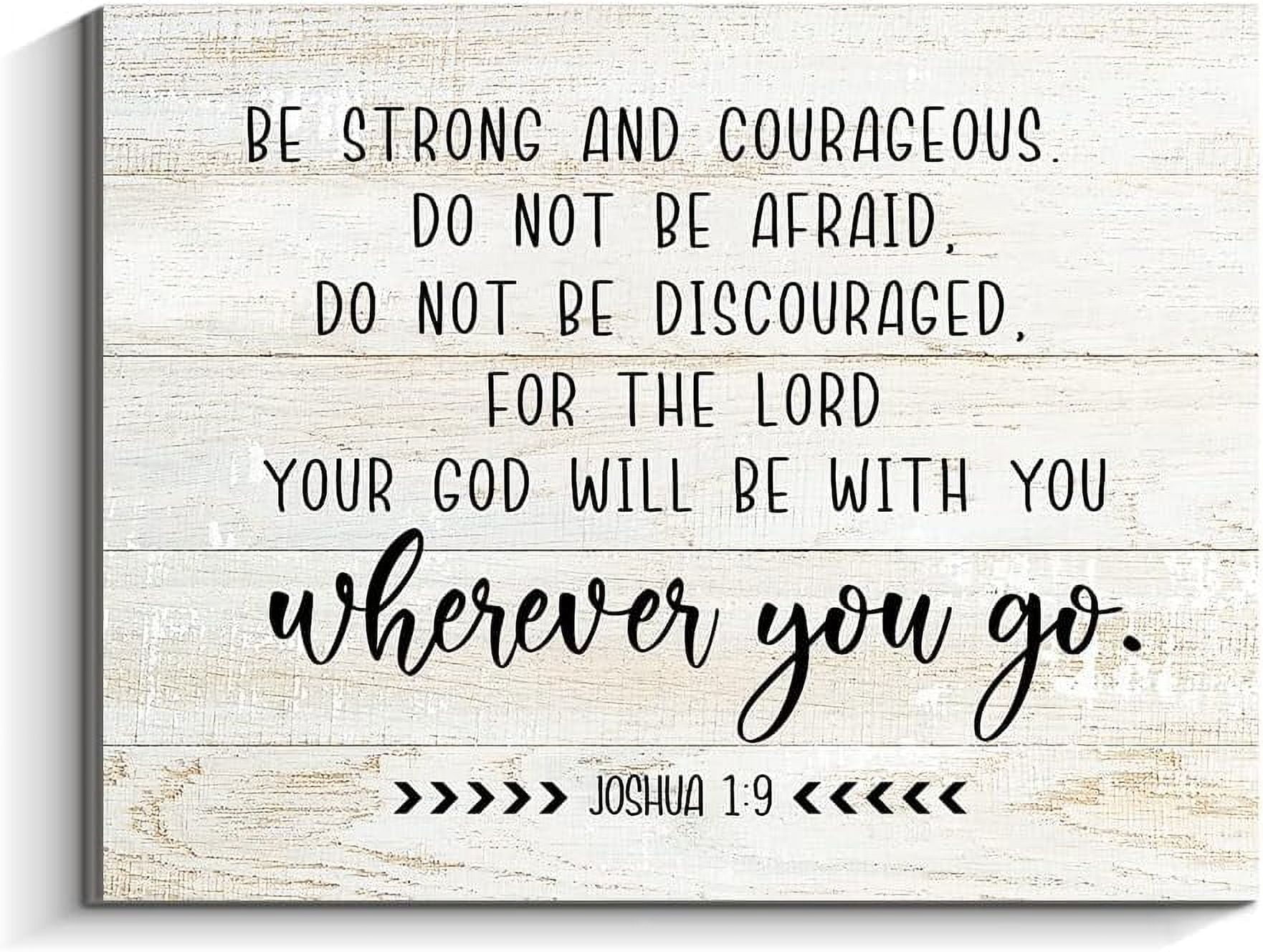 Verses Decor Wall Art - Be Strong and Courageous Christian Wall Art ...