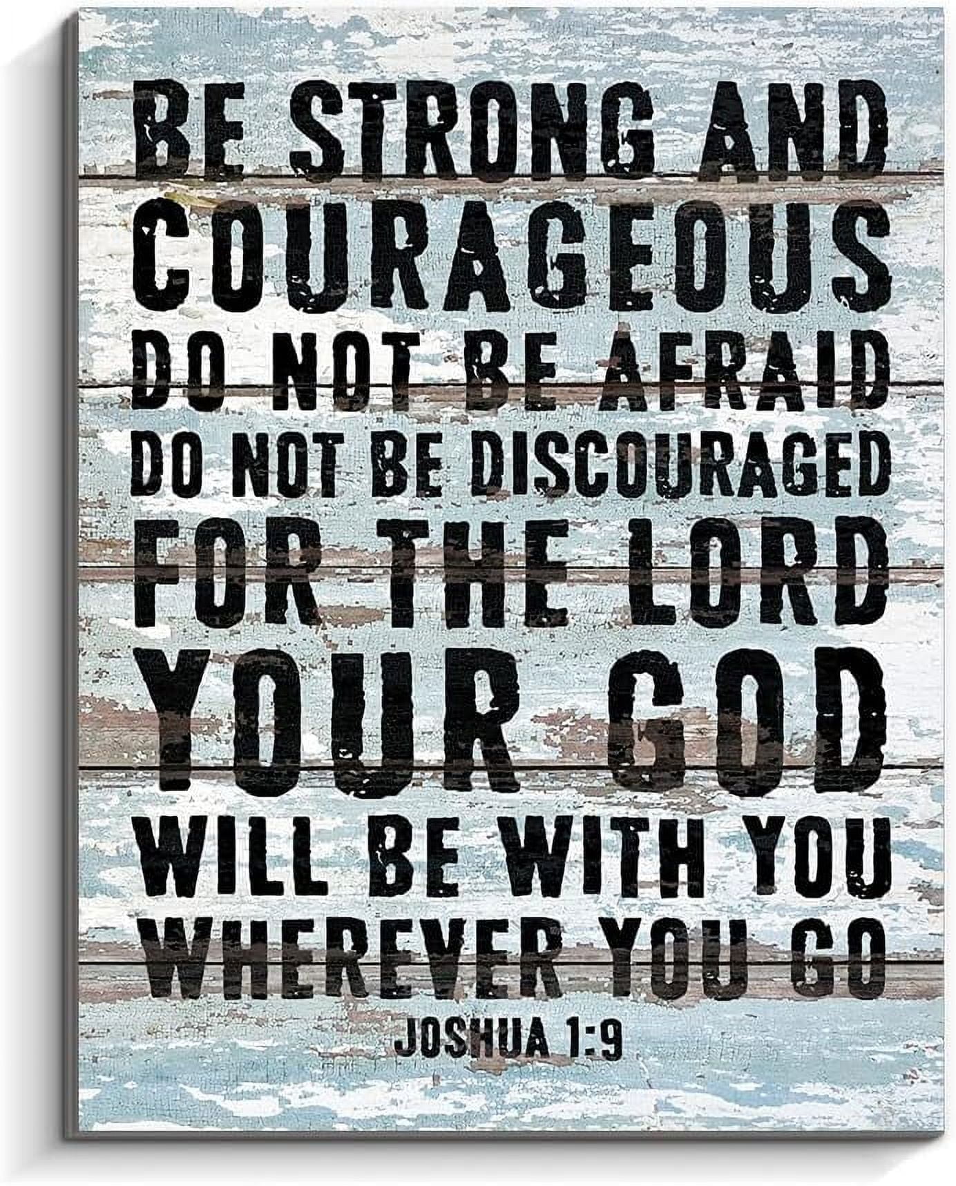 Bible Verses Wall Decor Joshua 1: 9 Wall Art - Be Strong and Courageous ...