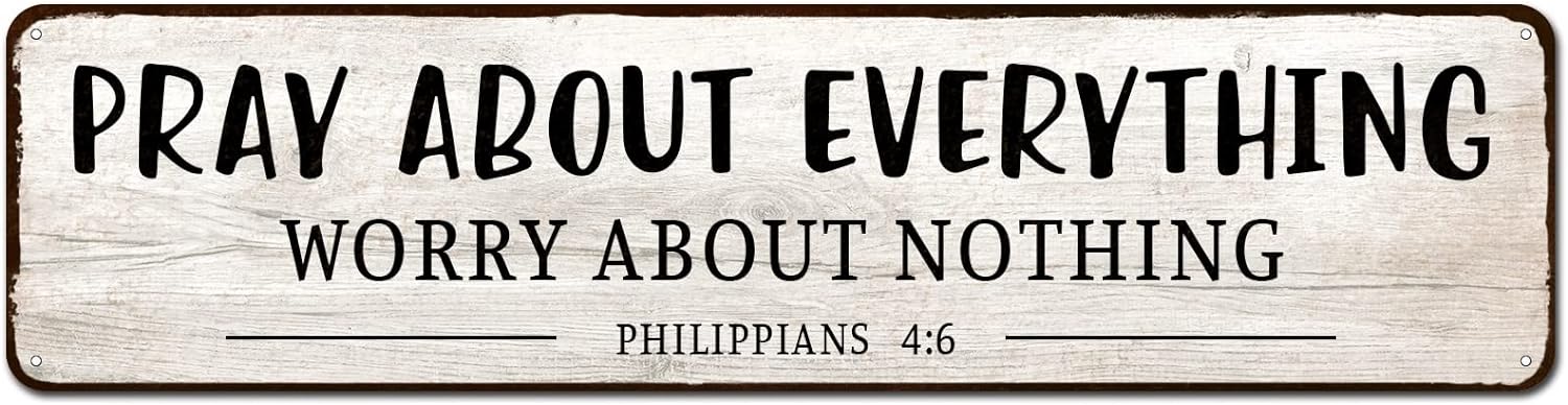 Bible Verses Wall Decor - Pray About Everything Worry About Nothing ...