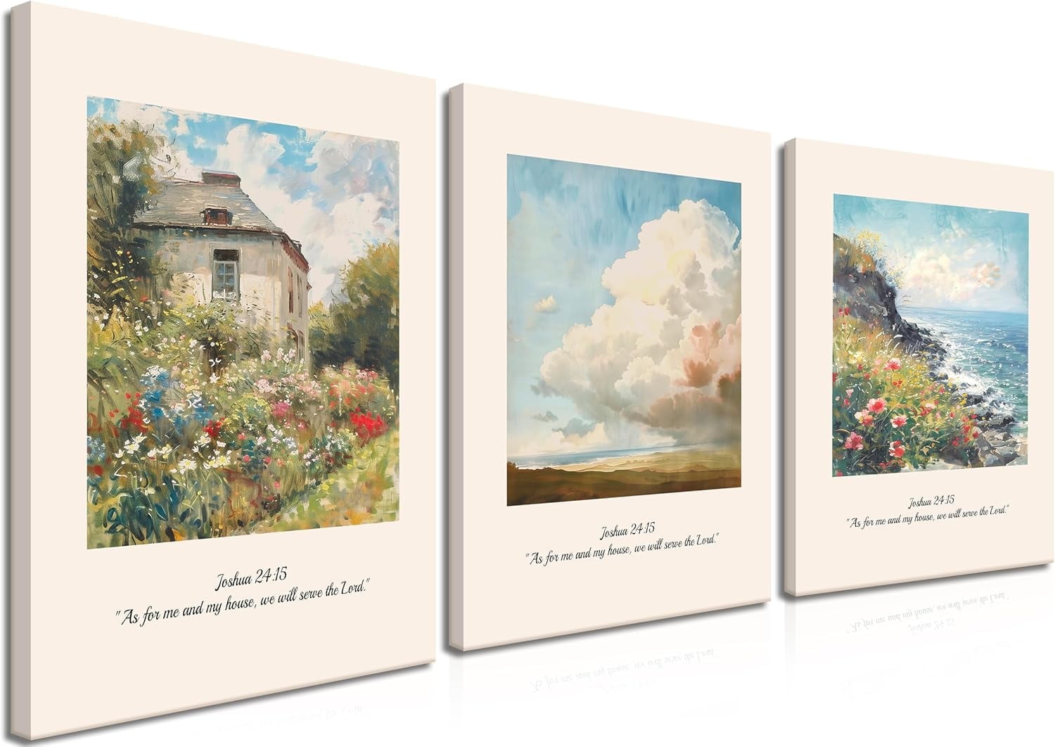 Bible Verses Wall Decor Set of 3, Jesus Christian Inspirational Canvas ...