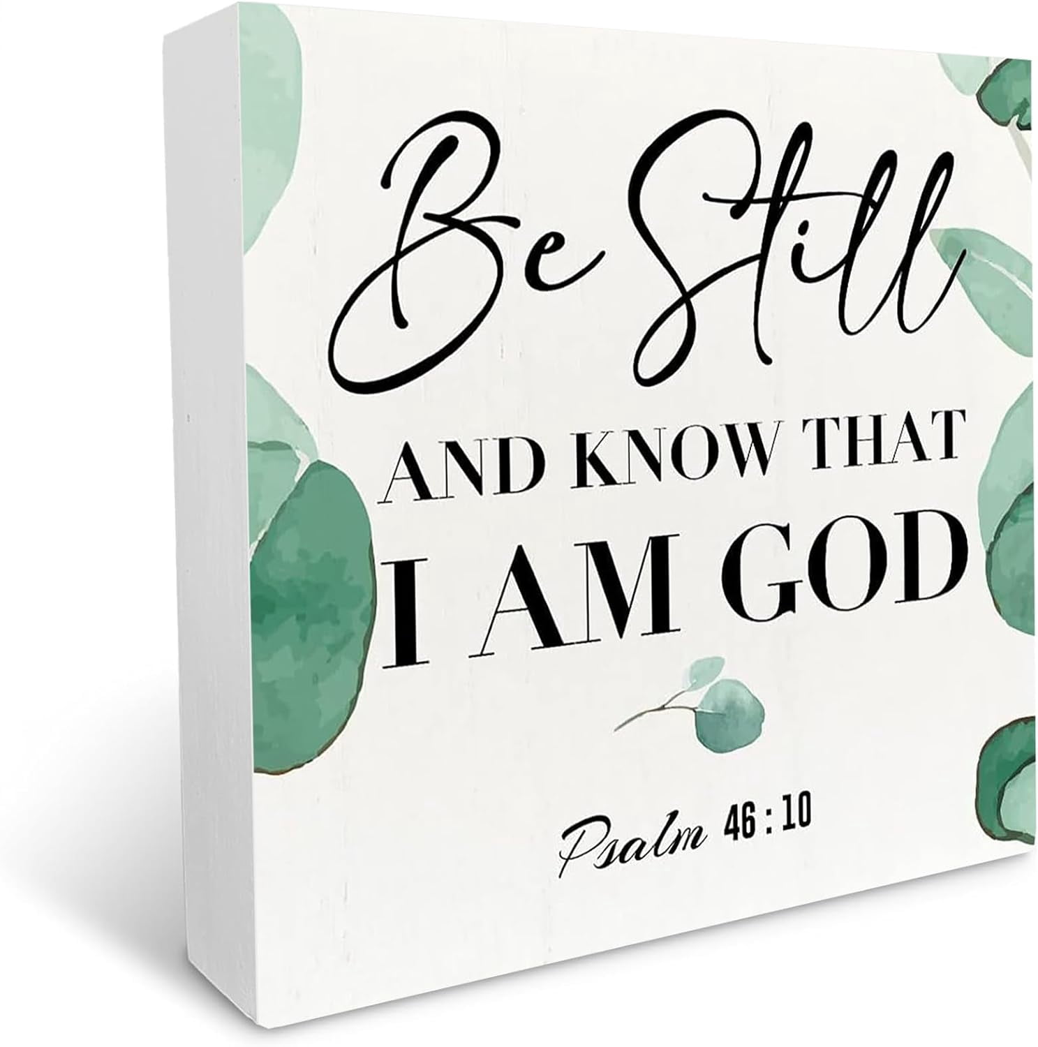 Bible Verses Wood Box Sign Decor, Be Still And Know That I Am God Psalm ...