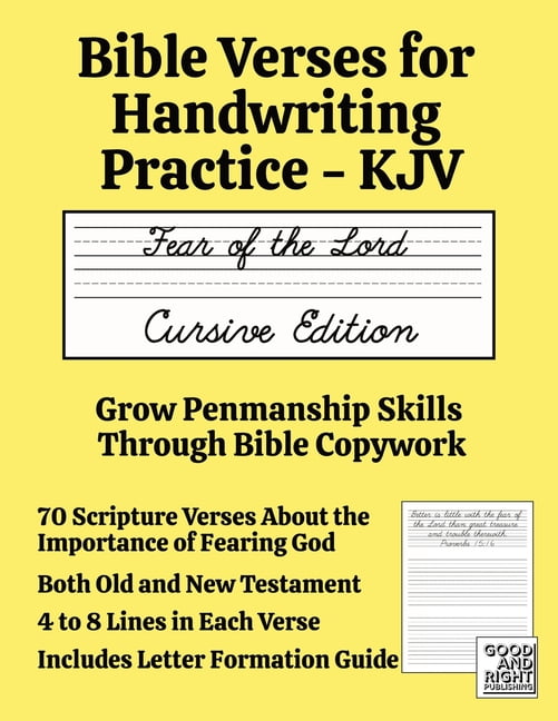Bible Verses for Handwriting Practice - KJV: Fear of the Lord Cursive ...