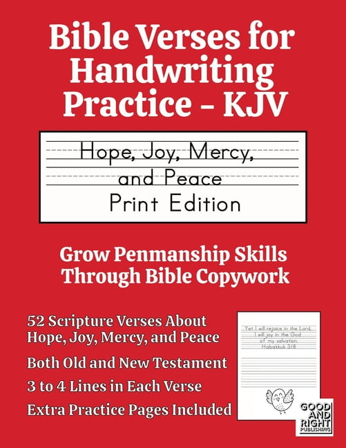 Bible Verses for Handwriting Practice - KJV: Hope, Joy, Mercy and Peace ...