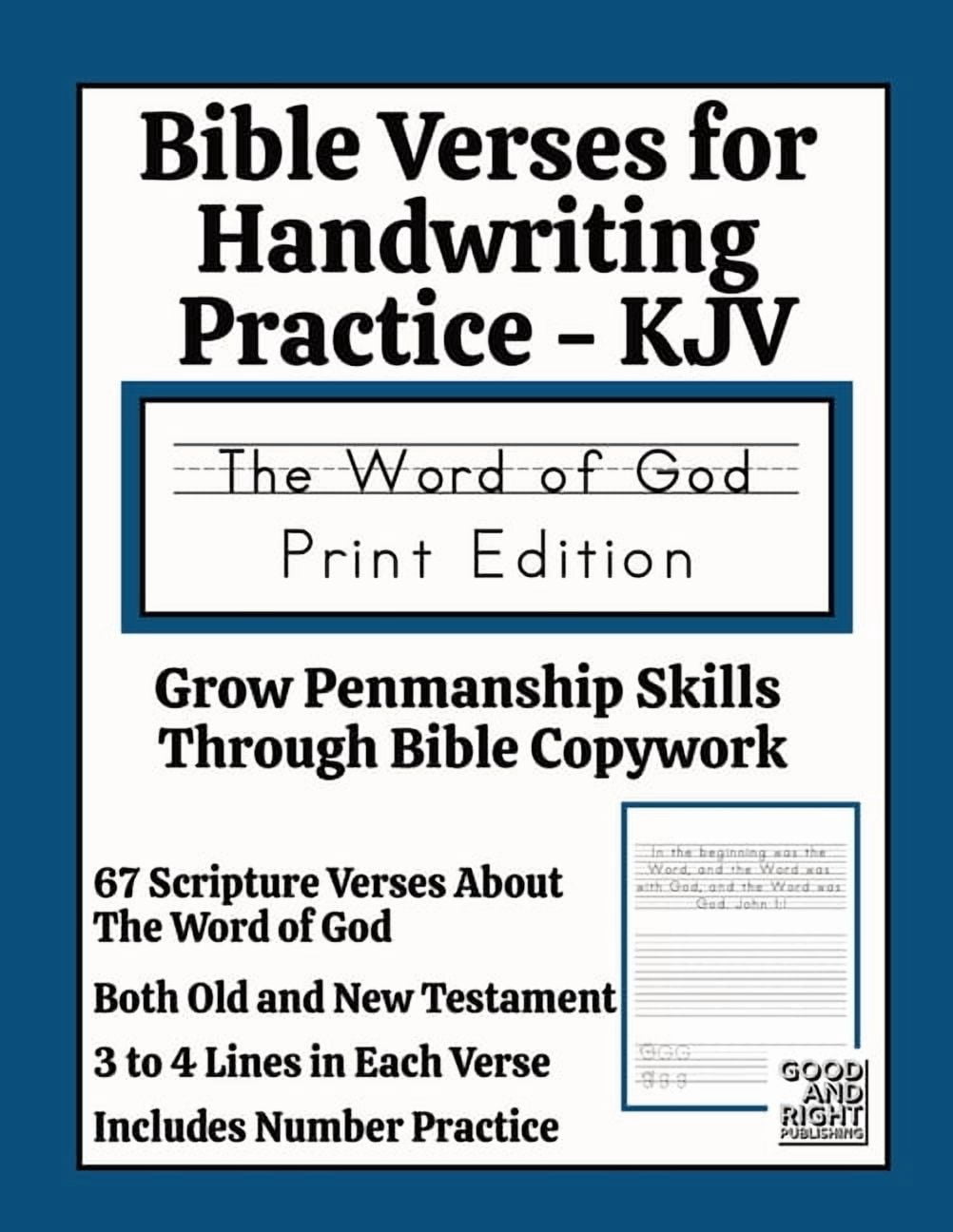 Bible Verses for Handwriting Practice - KJV: Word of God Print Edition ...