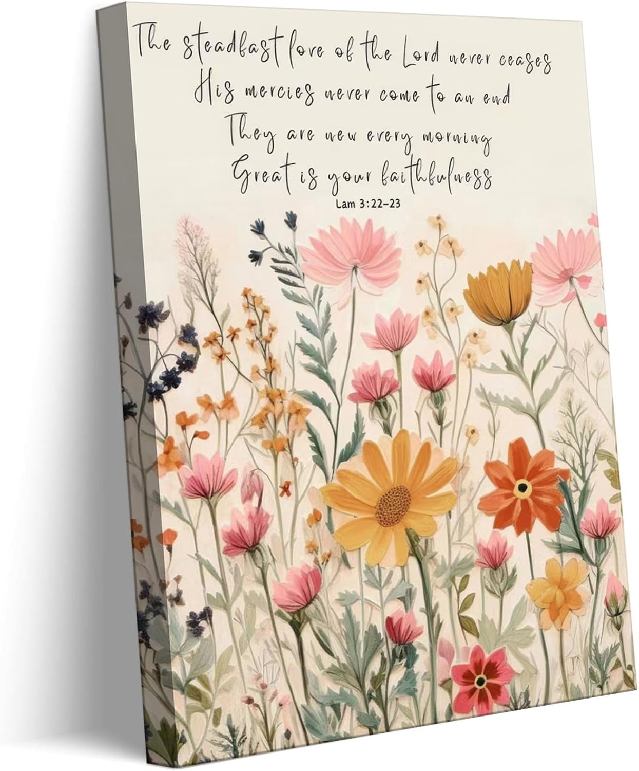 Bible Wildflower Canvas Wall Art Steadfast Love Of Lord Christianity ...