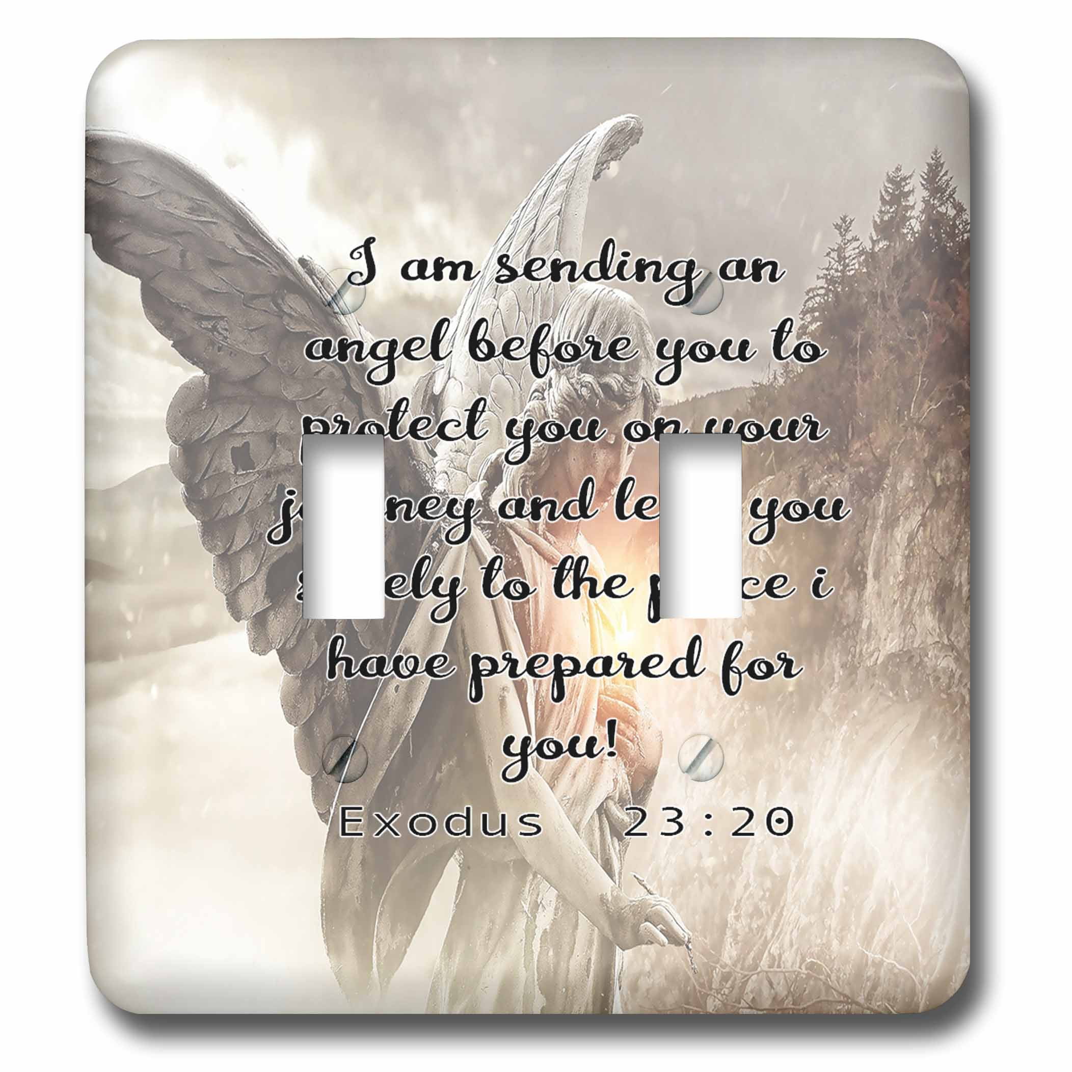 3dRose, Bible quote from Exodus 23 on angel background, double toggle ...