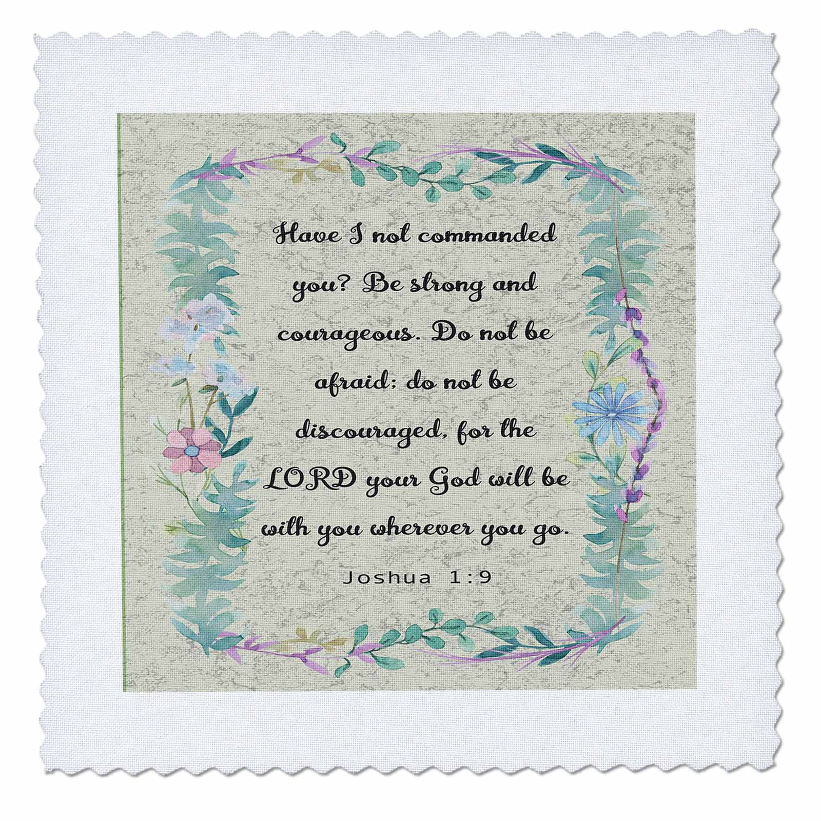 Bible quote from Joshua on graphic background 6x6 inch quilt square qs ...