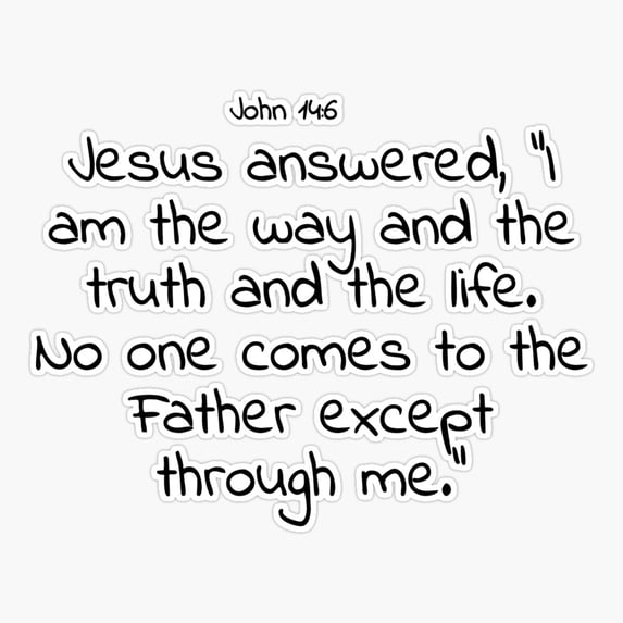 Bible verse John 146 Inspirational Bible Verse Sticker - Walmart.com