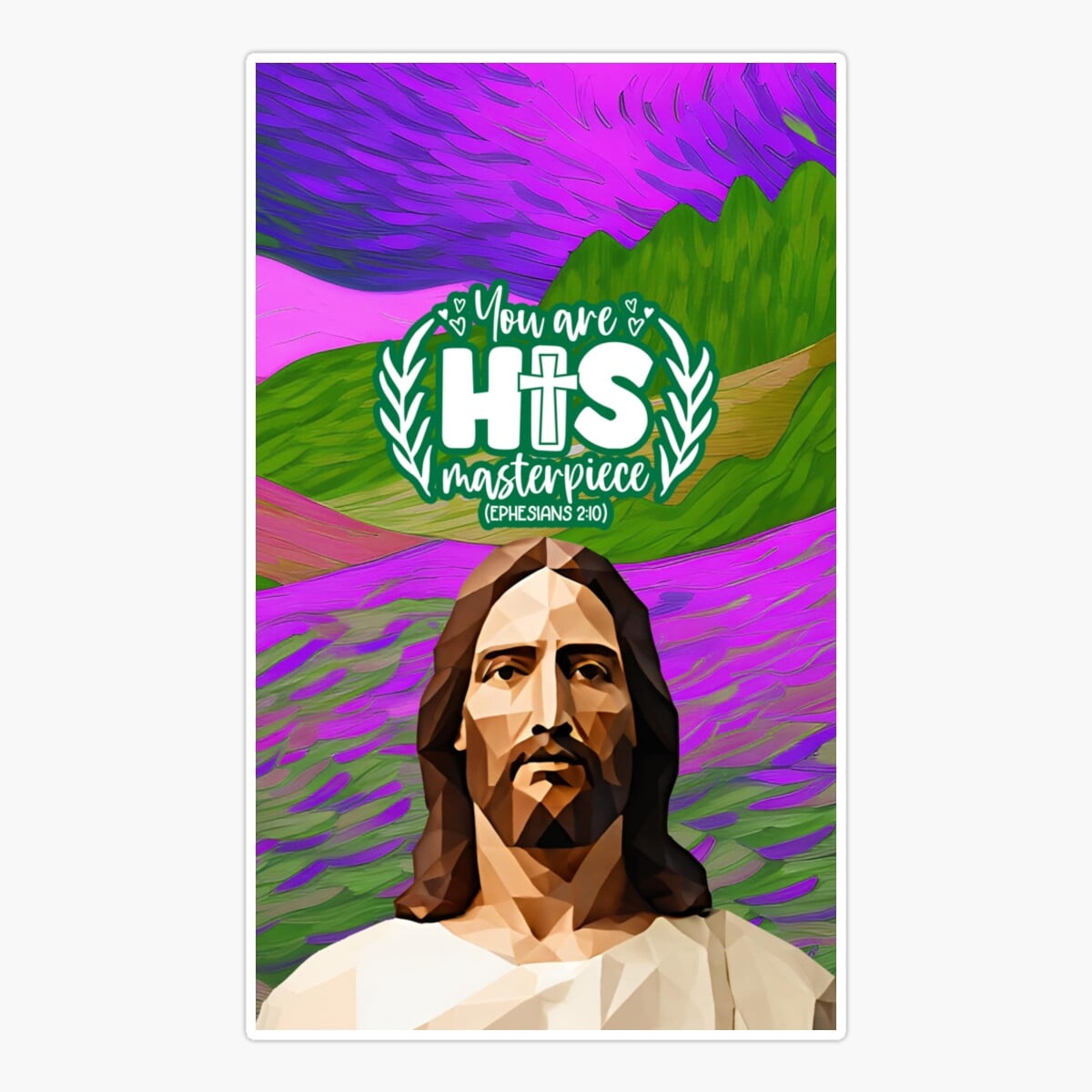 Bible verses about strength Ephesians 210 Pink Purple Green Abstract ...