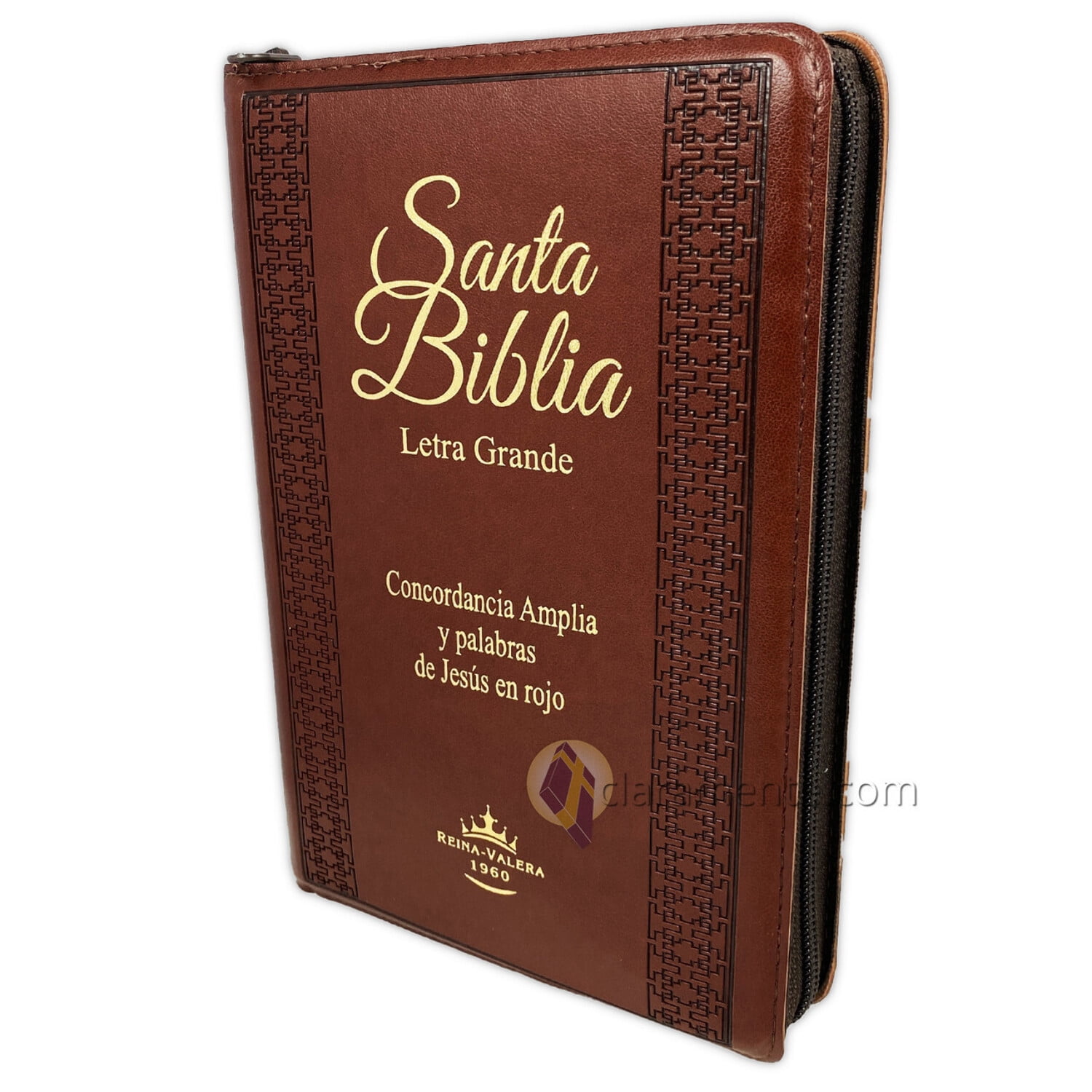 Biblia Letra Grande RV1960, Imit. Piel Marrón con Cierre e Índice ...