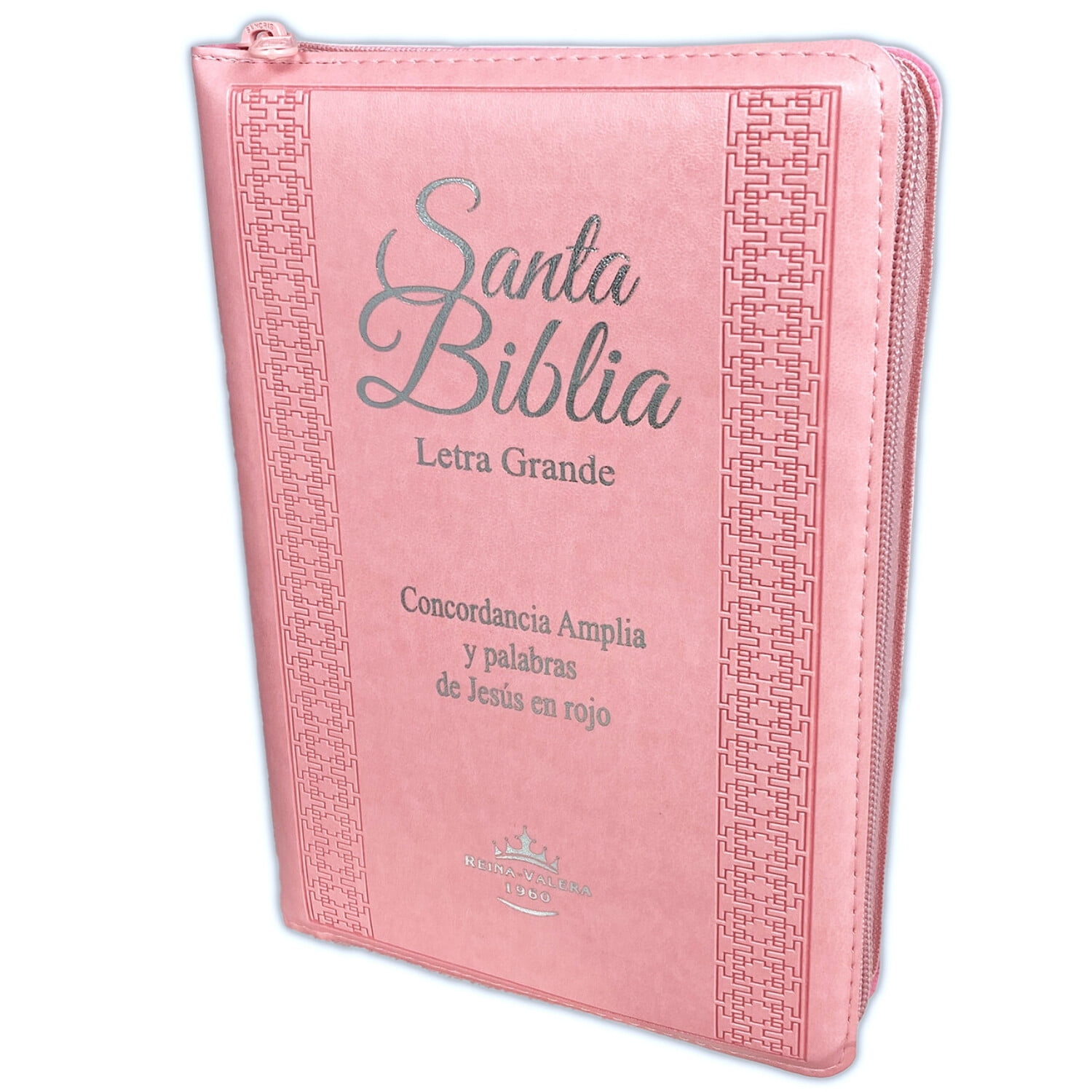 Biblia Letra Grande con Cierre y Concordancia Amplia RV1960, manual imit. piel, rosa con índice ...