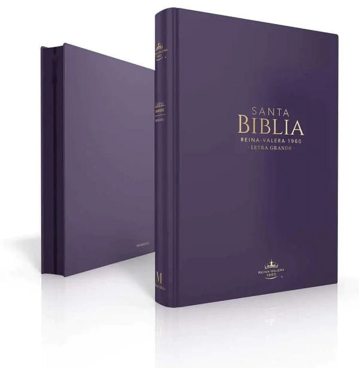 Biblia RVR 1960 Letra Grande Tamaño Manual Símil Piel Morado con Cierre ...