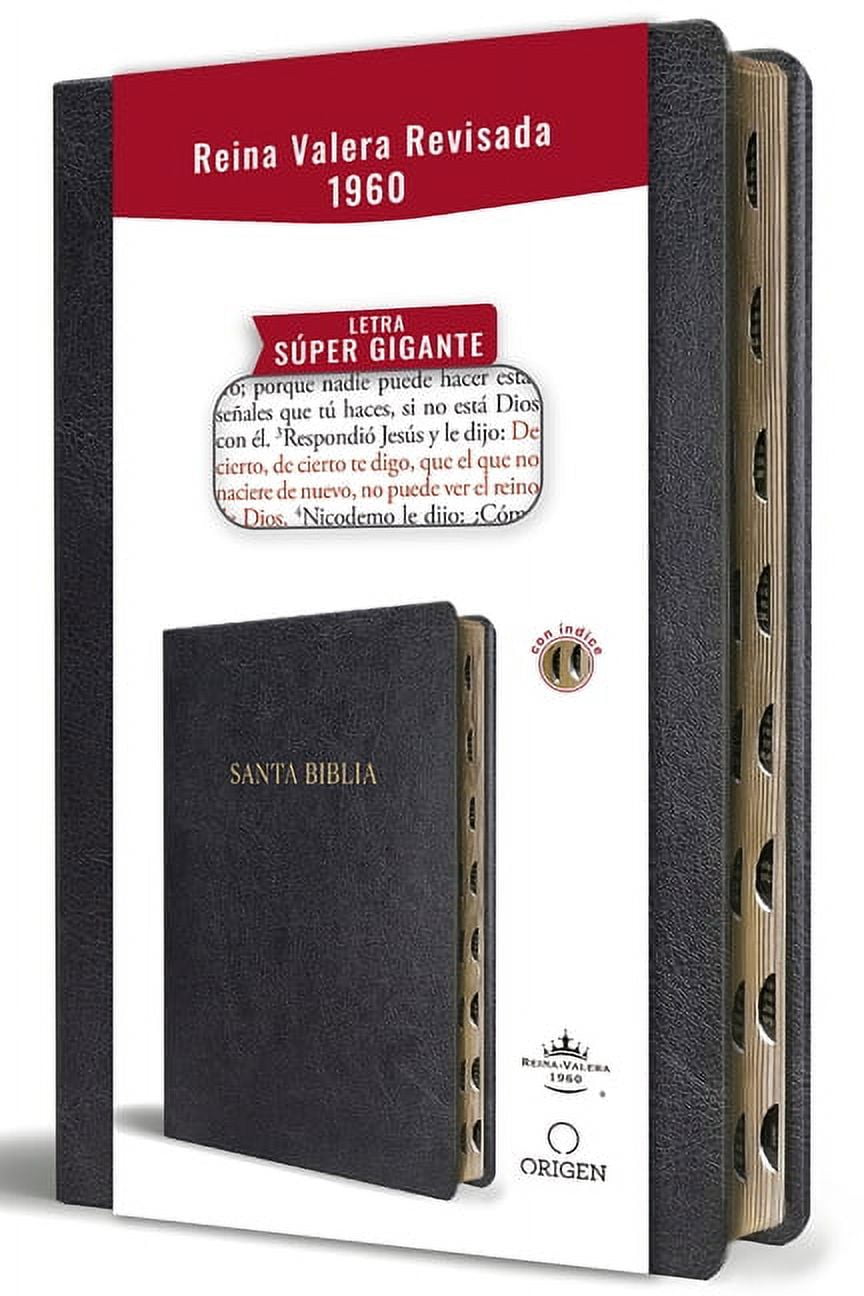Biblia Reina Valera Revisada 1960 Letra Súper Gigante, Símil Piel Negro ...