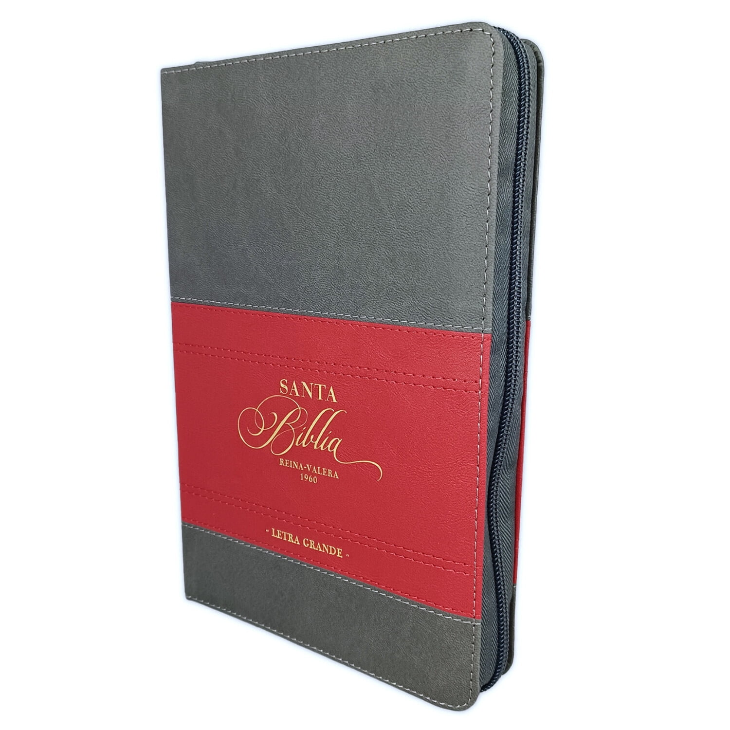 Biblia con Cierre Letra Grande 12 puntos RV1960 duotono gris y vino con indice - Todo lo puedo ...